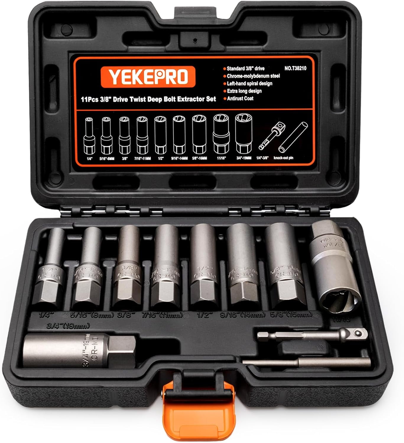 Bolt Extractor Set, 11 Pcs 3/8" Drive Spark Plug Extractor Socket ...