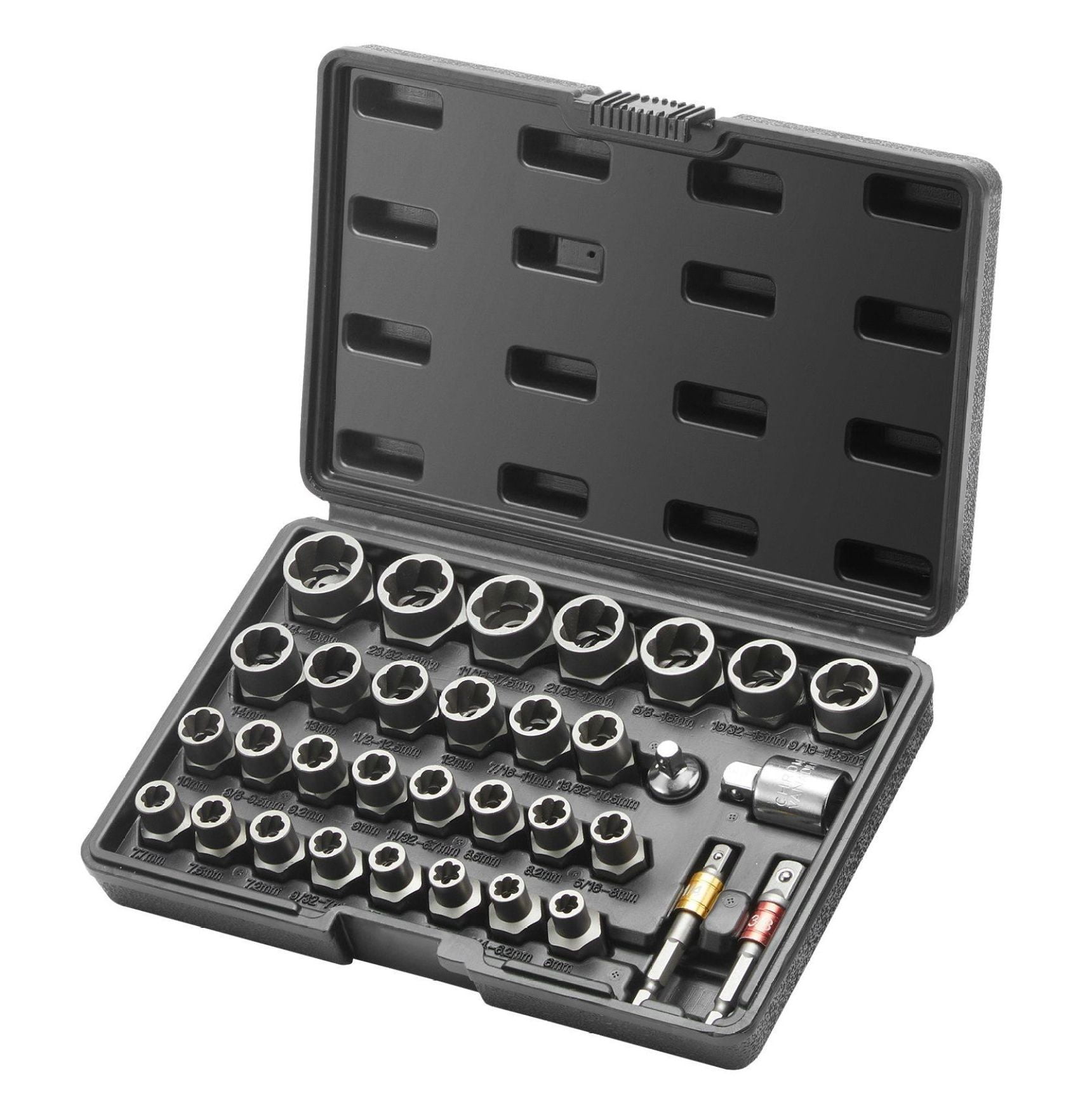 Bolt Extractor Set 29-Piece, 6mm-3/4", CR-MO Steel Nut Remover Kit ...