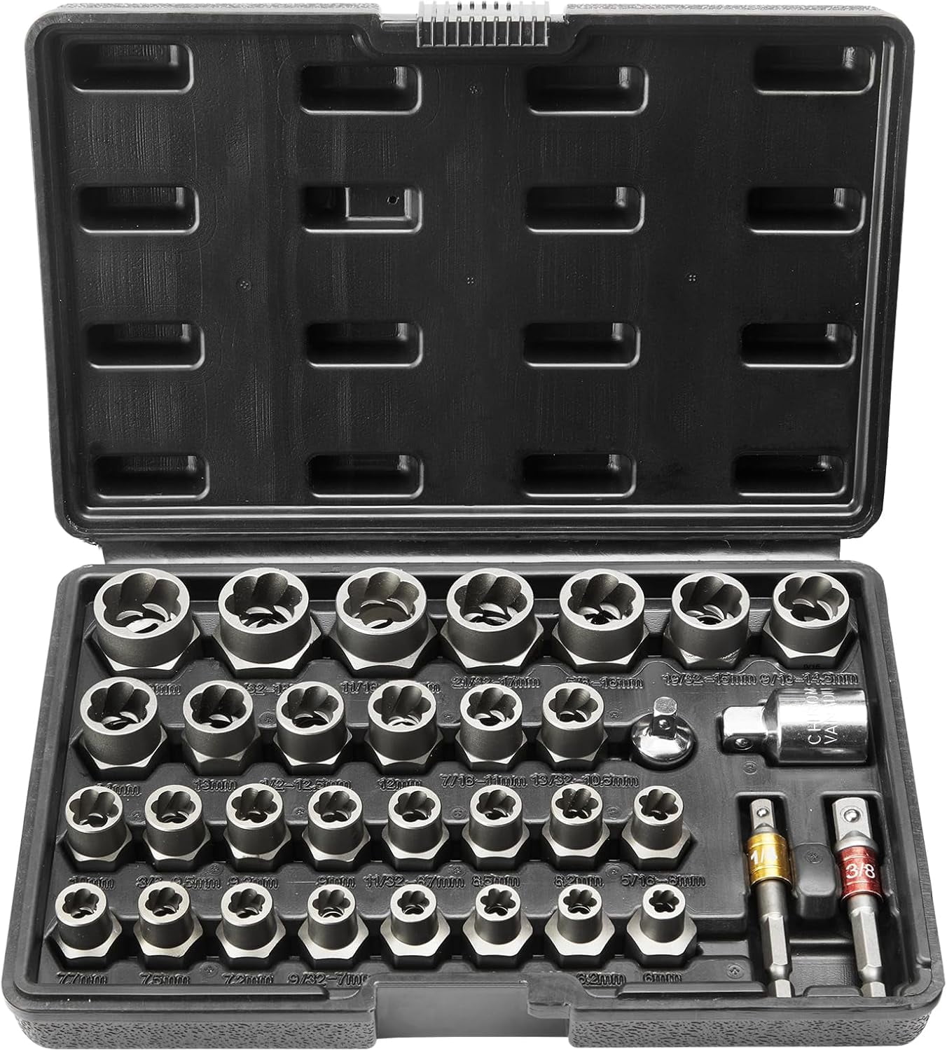 Bolt Extractor Set, 32-Piece Bolt and Nut Remover Set, 6mm to 10mm, 13/ ...
