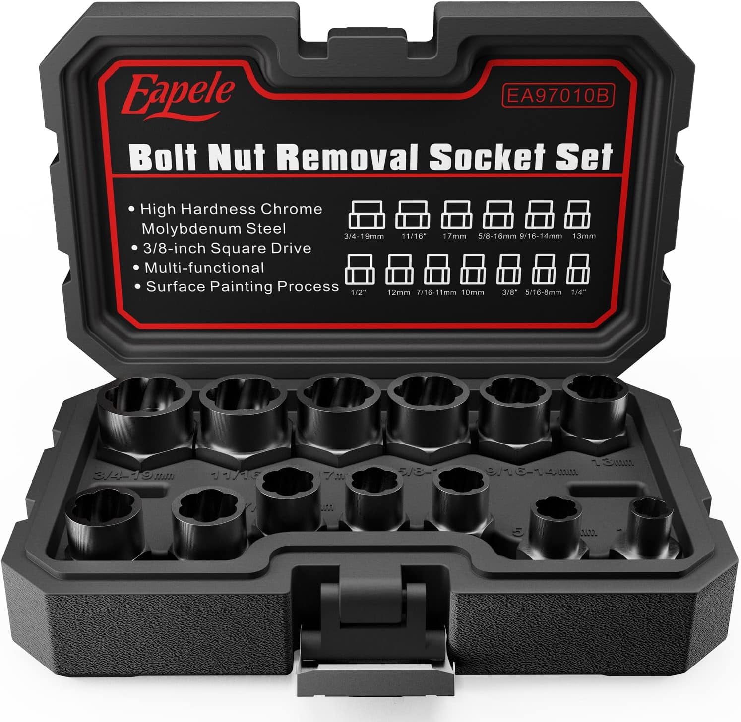 Bolt Extractor Set, Stripped Nut Remover Twist Sockets, Fit 3/8" Square ...
