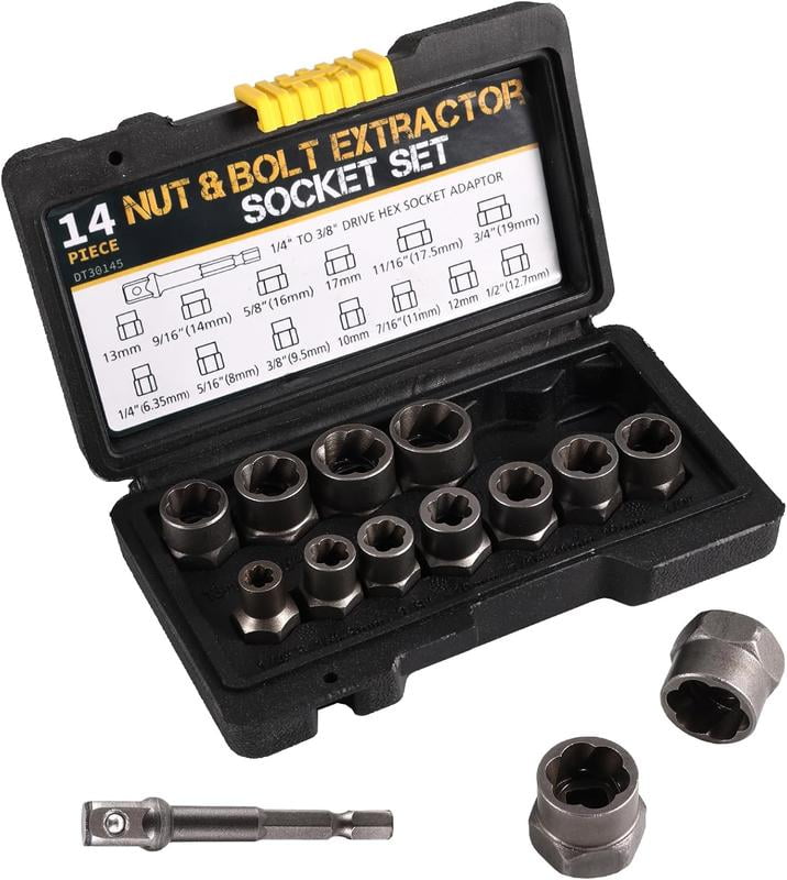 Bolt Extractor Tool Set, 13+1 Counts Impact & Nut Remover Stripped Lug ...