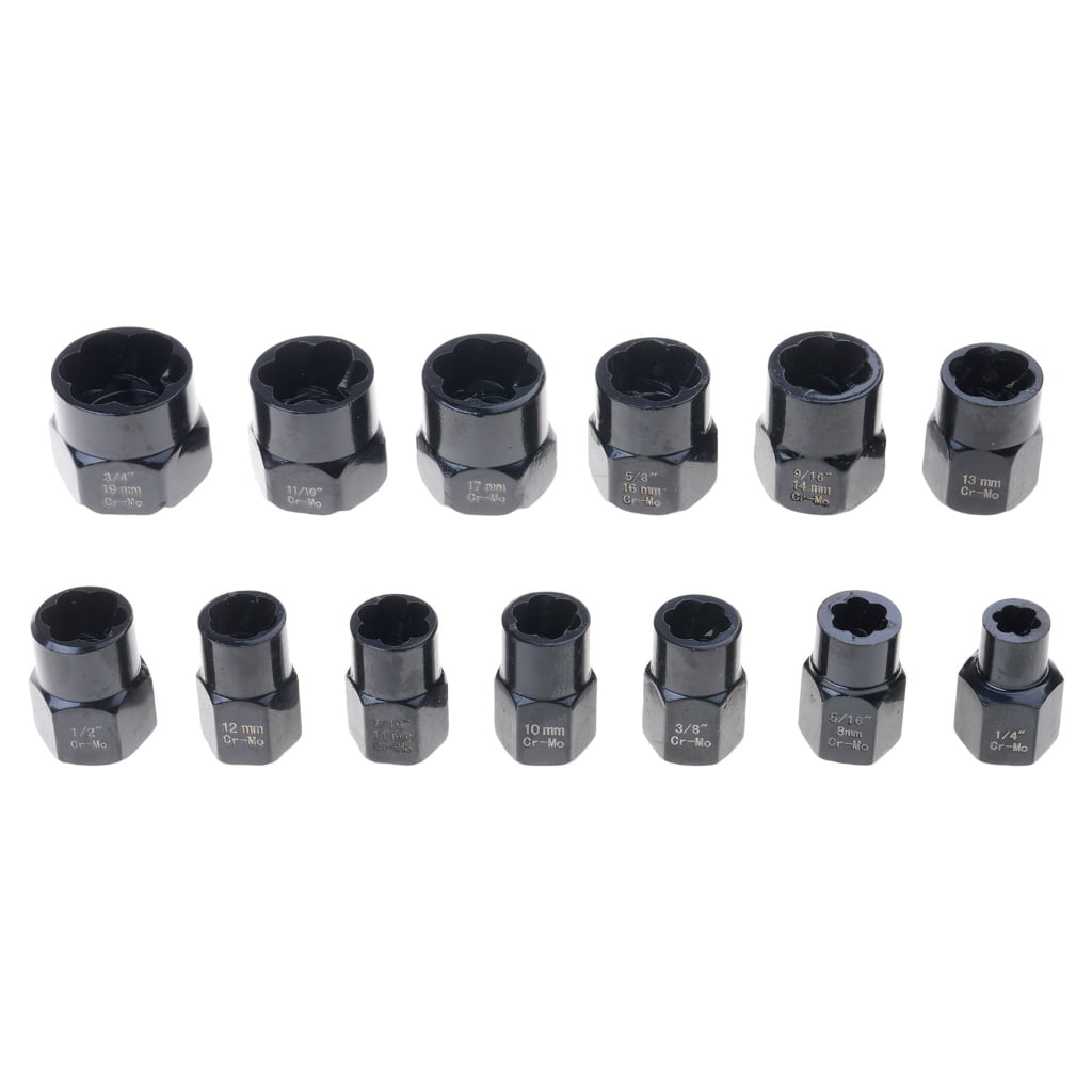 Bolt Extractor with Storage Case 14 Piece Impact Bolt Nut Remover Bolt ...