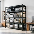 Bolt-Free 5 Tier Metal Bookshelf, 72" H Adjustable Tall Bookcase with ...