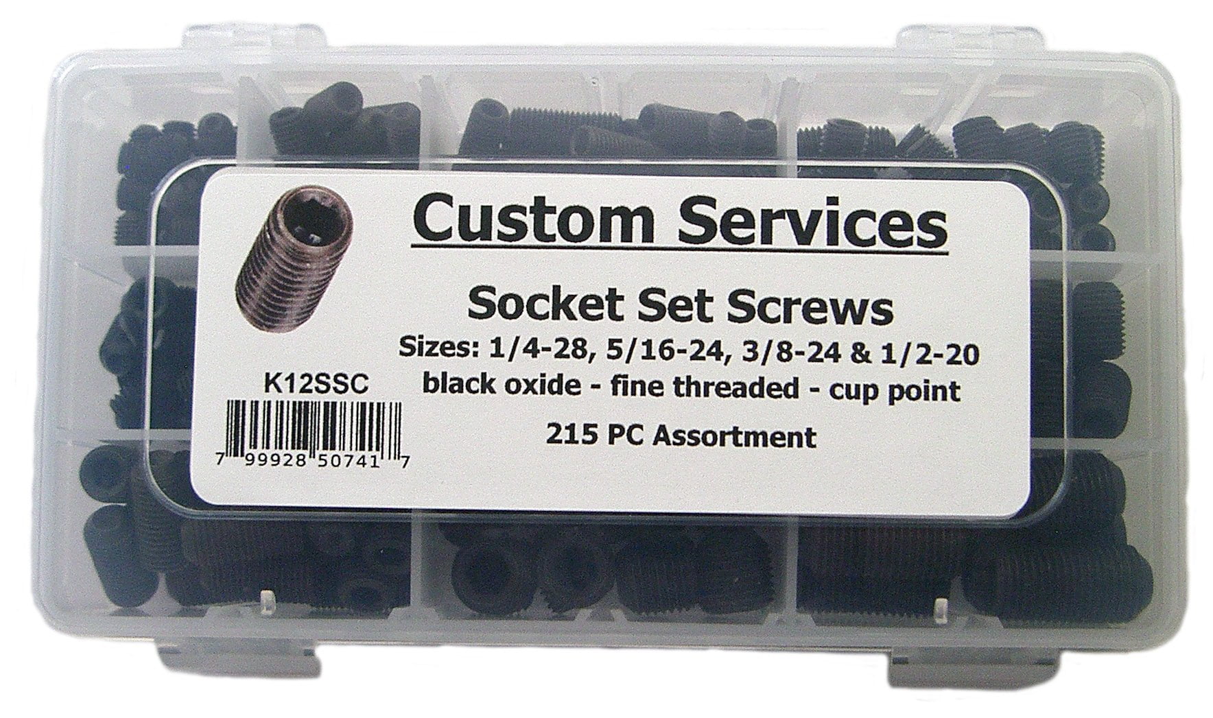 Bolt Junction Fine Thread Set Screw Assortment Kit (1/4" - 1/2 ...