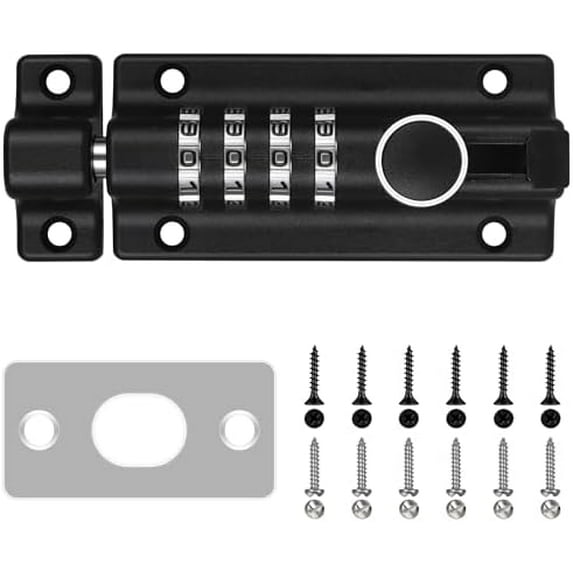 Bolt Lock Gate Locks for Outdoor Fence Zinc Alloy Slide Lock 4 Inch ...