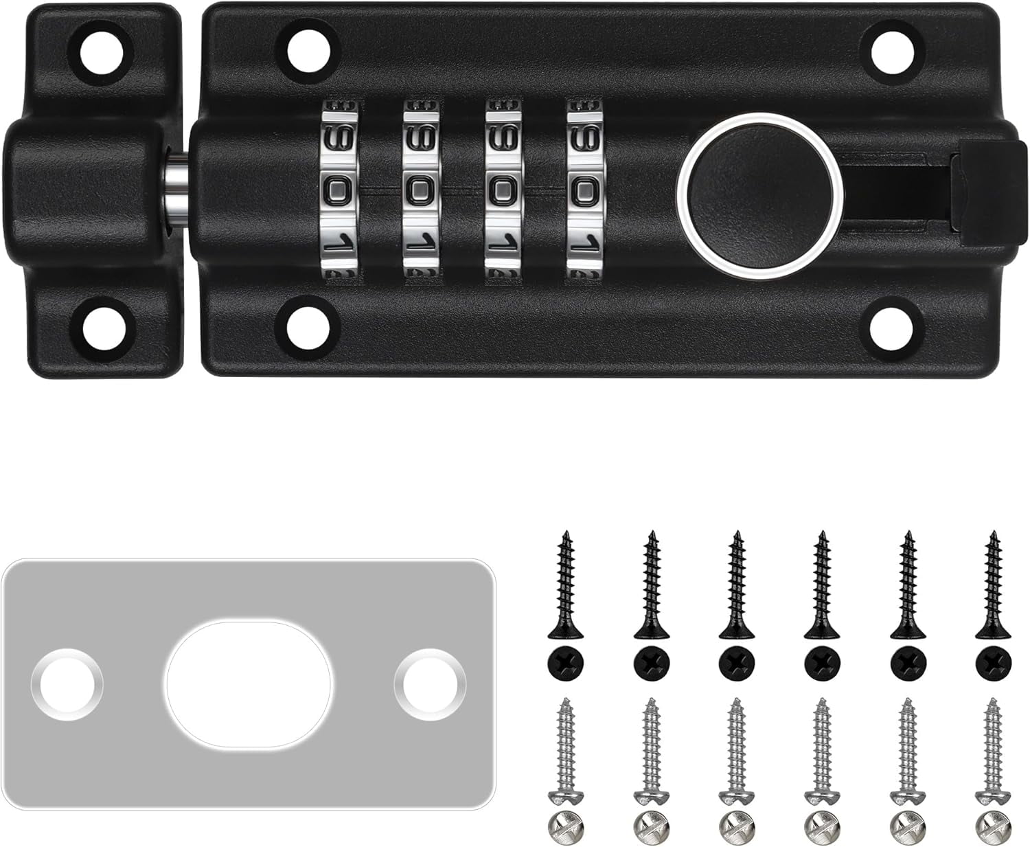Bolt Lock Gate Locks,Outdoor Keyless Gate Lock with 6 Screws Gate Lock ...