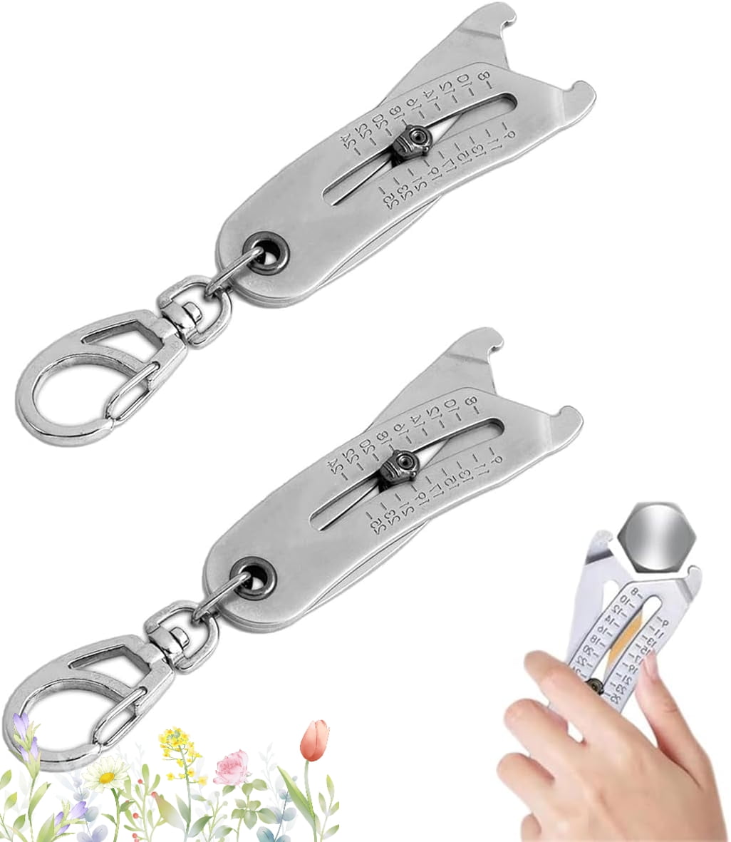 Bolt and Nut Sizer Tool, 2025 Upgrade Portable Thread Checker Keychain ...