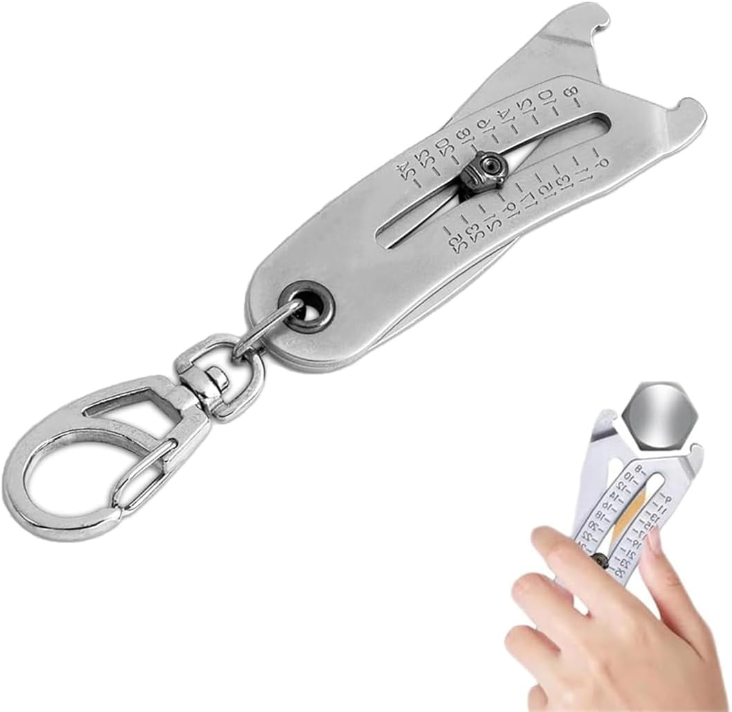 Bolt and Nut Sizer Tool, 2025 Upgrade Portable Thread Checker Keychain ...