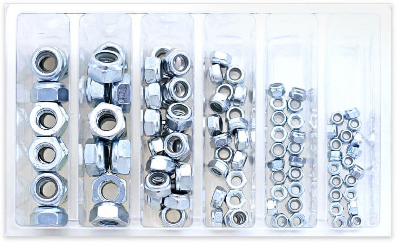 Bolt Nylon Locking Nut Assortment 100 Piece Kit SV-NYLOCK - Walmart.com