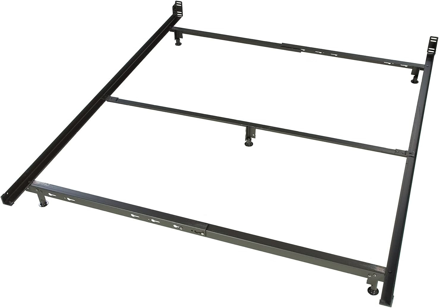 Bolt On Headboard Low Profile Metal Bed Frame w/ 5 Support Legs ...