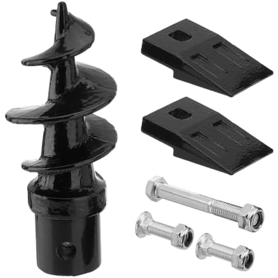 Bolt-On Spiral Point Auger, with 2 Pack 3 Point Auger Cutting Edge, for ...
