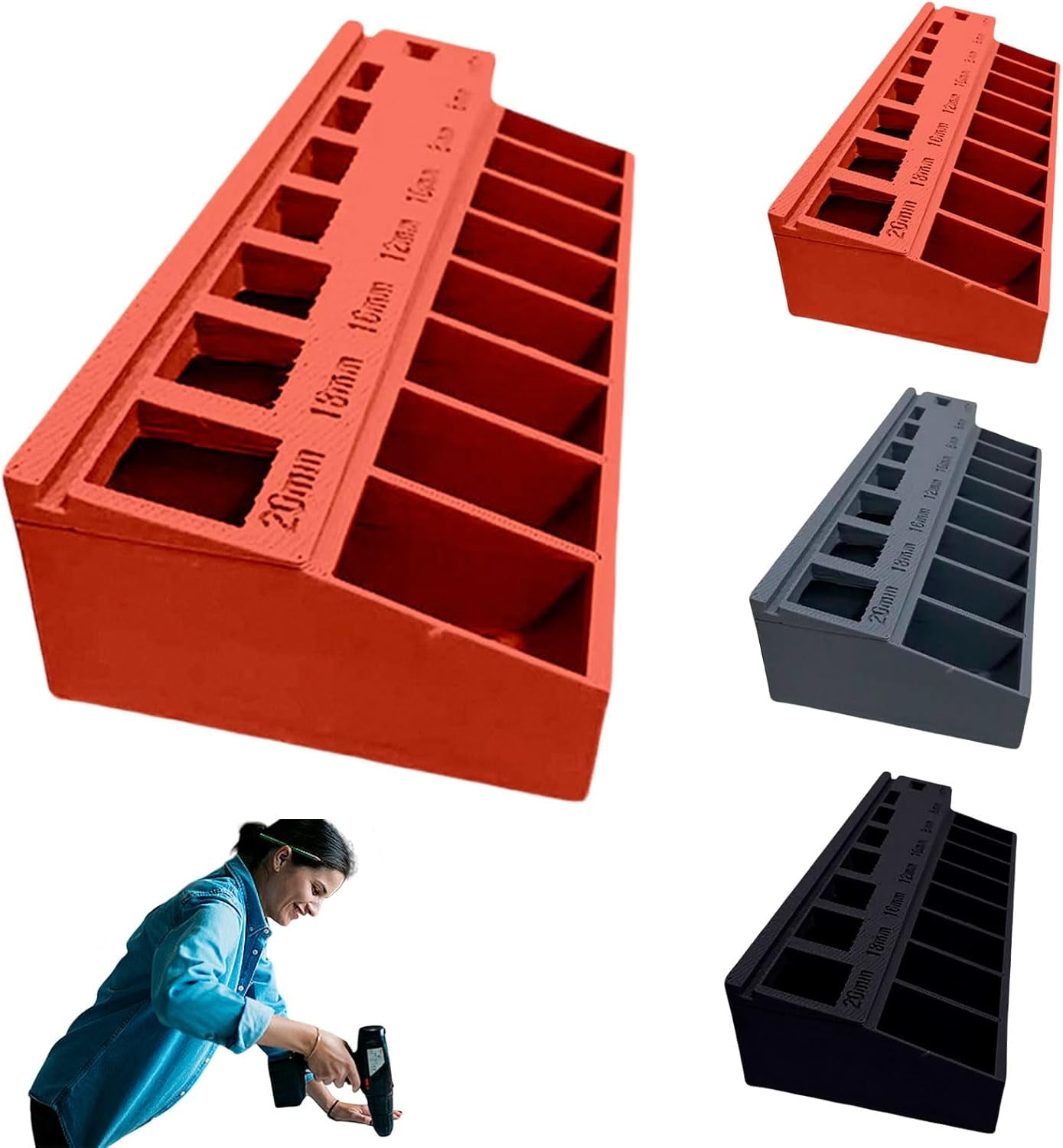Bolt/Screw Length Sorter Tray with 7 Measuring Slots, M3 Bolt Sorter ...
