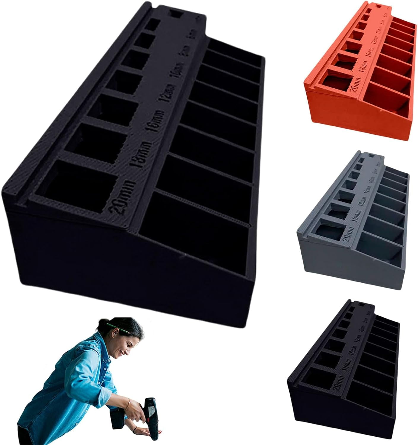 Bolt/Screw Length Sorter Tray with 7 Measuring Slots, M3 Bolt Sorter ...