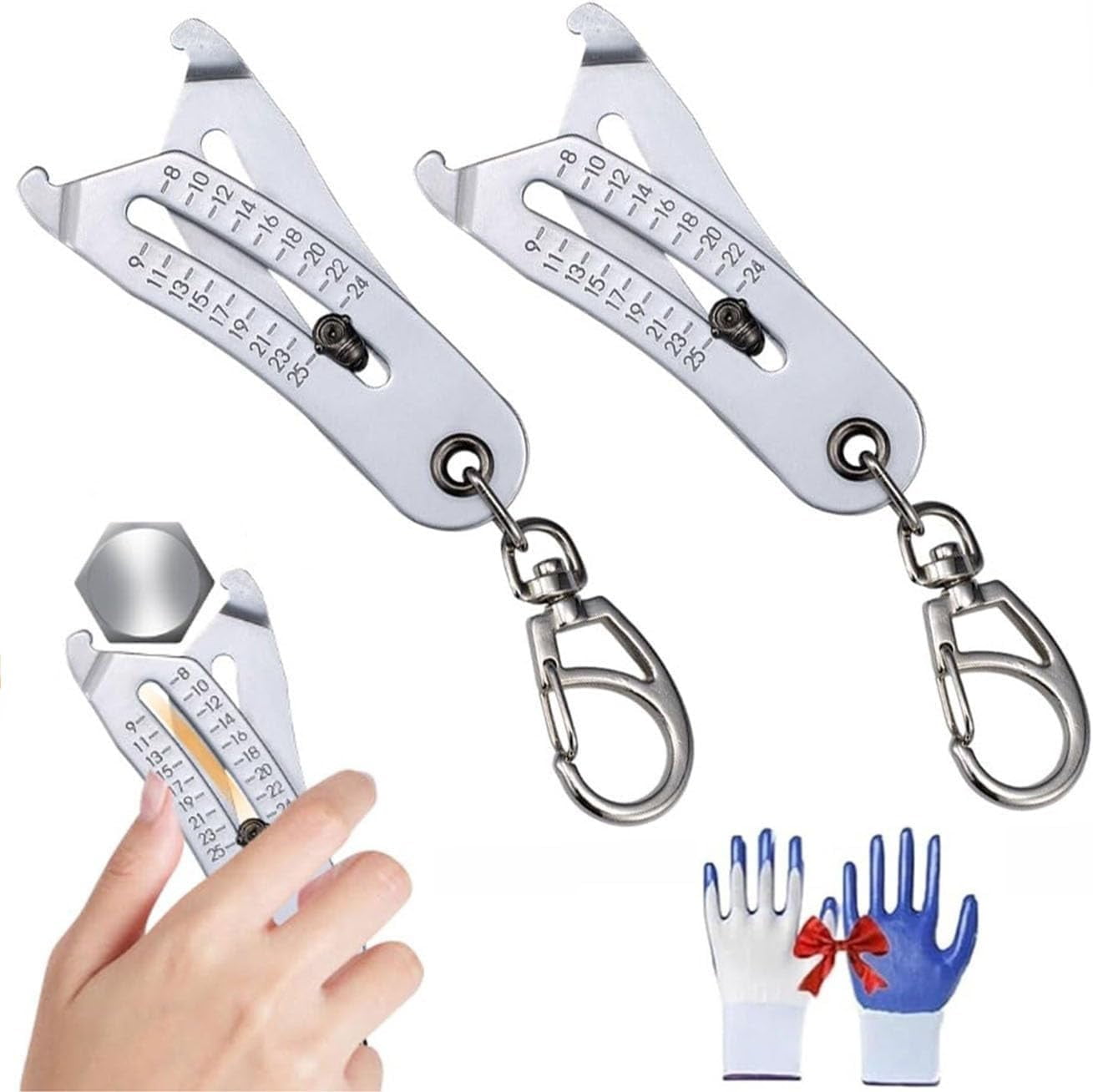 Bolt Size Finder, Portable Precise Thread Size Checker Keychain, Mini ...