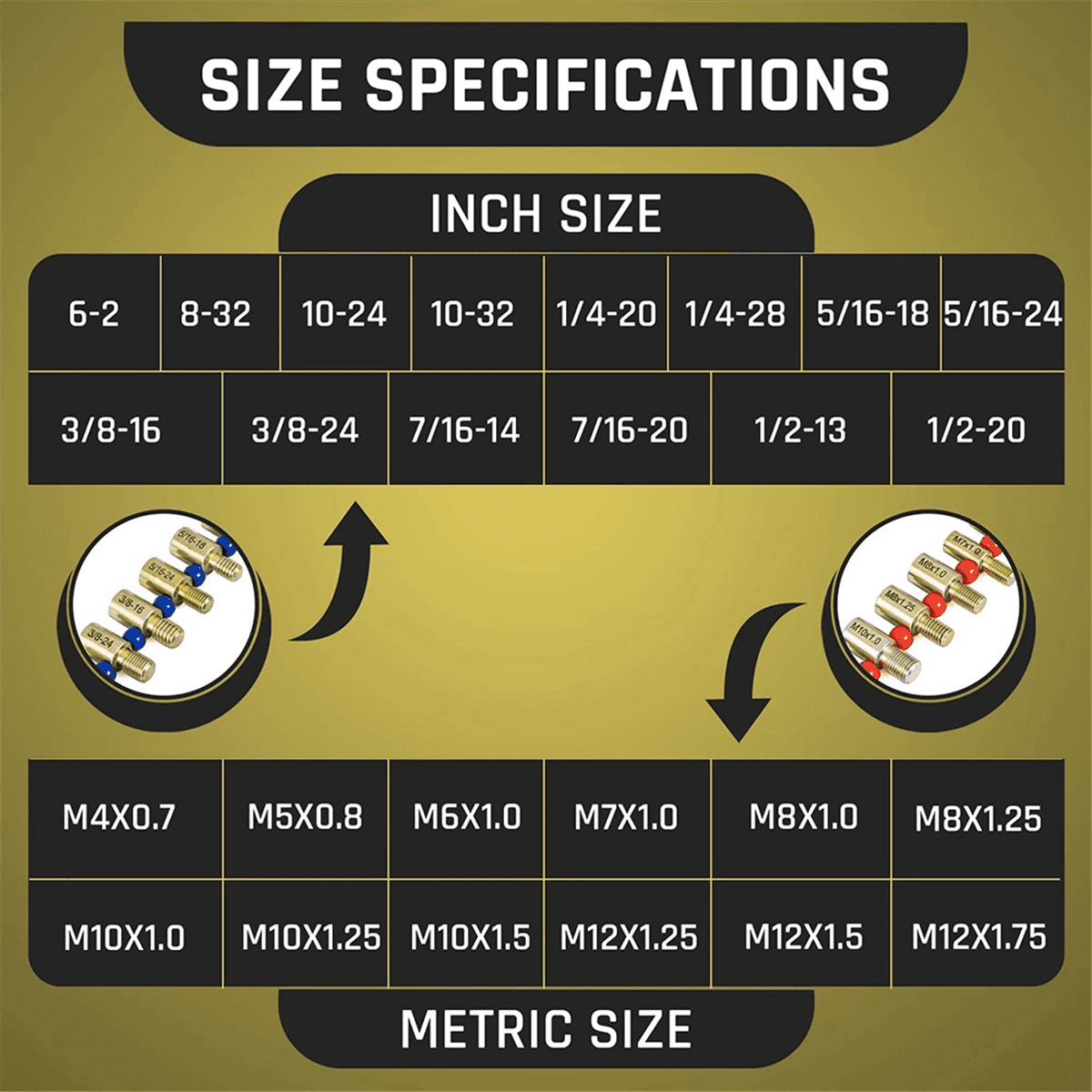 Bolt Size and Thread Gauge- Thread Pitch Gauge- Nut and Bolt - 26 Male ...
