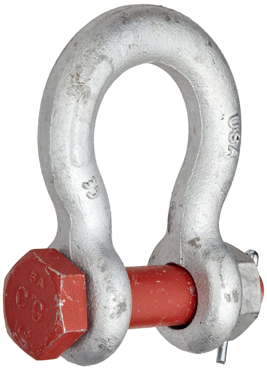 Bolt Type Anchor Shackle Carbon Steel, Galvanized, 4-3/4 Ton WLL, 3/4 ...