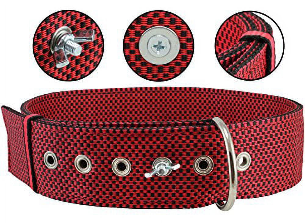 Bolted Heavy Duty Extra Wide Triple Layer Tie Out Dog Collar for XLarge ...