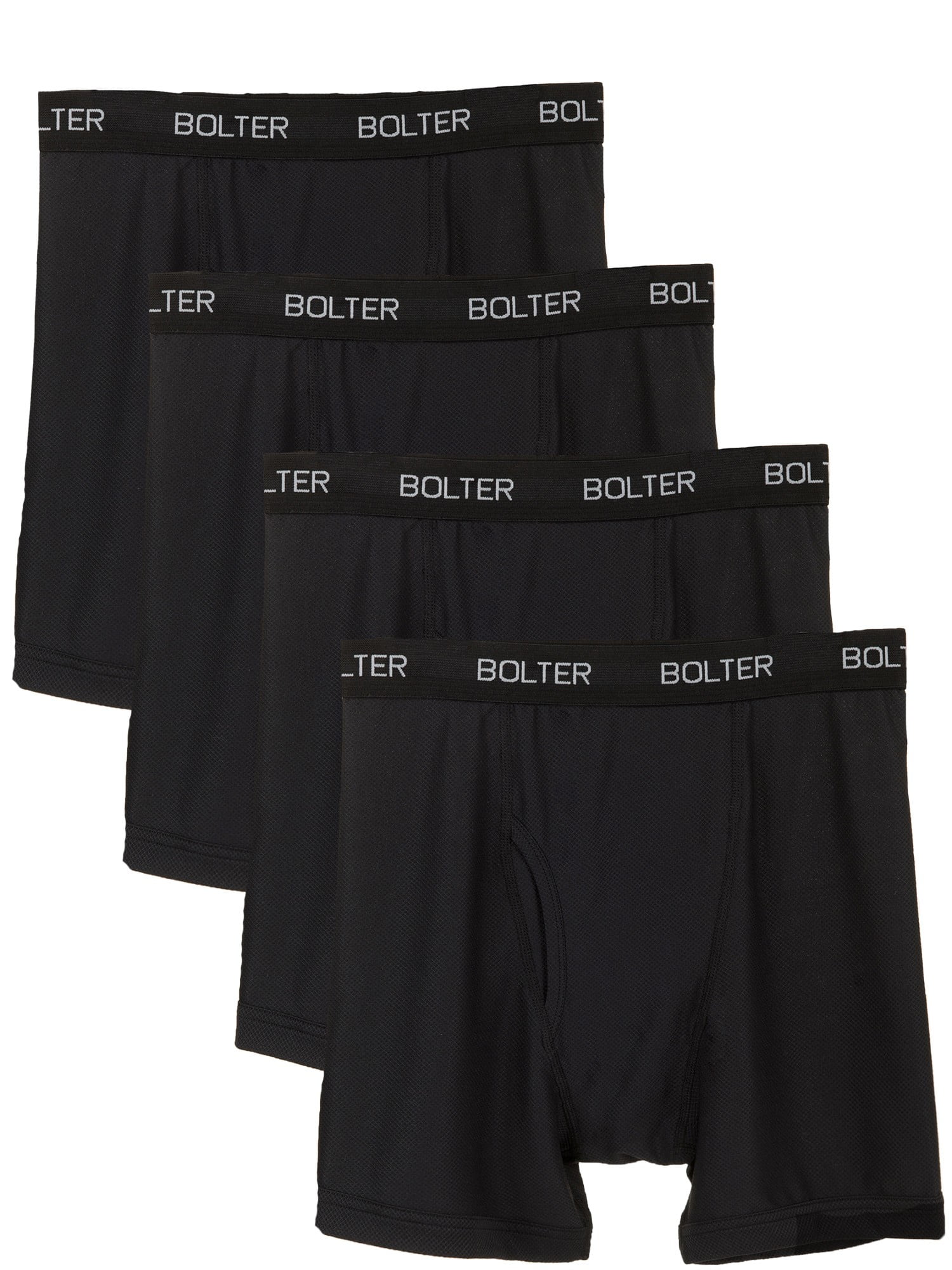 Bolter 4-Pack Men Nylon Spandex Performance Boxer Briefs (Medium, 4 Pk ...