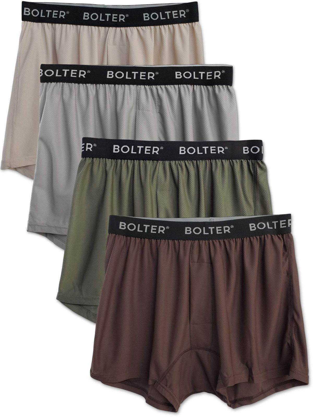 Bolter Men's 4 Pack Performance Boxers Shorts (4X-Large, Earth ...