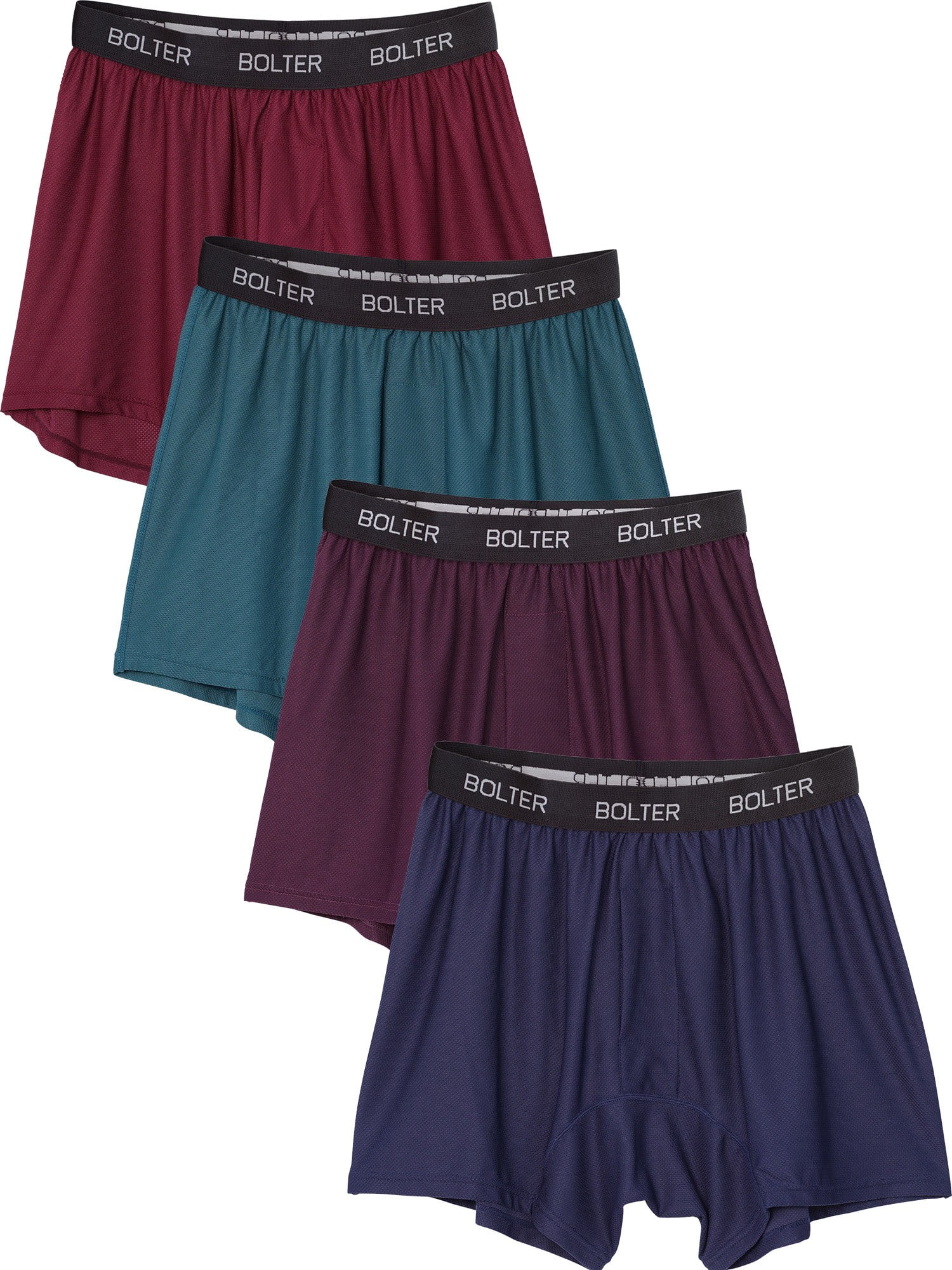 Bolter Men's Quick Dry Sport Performance Boxers, 4 Pack (Small, Darks ...