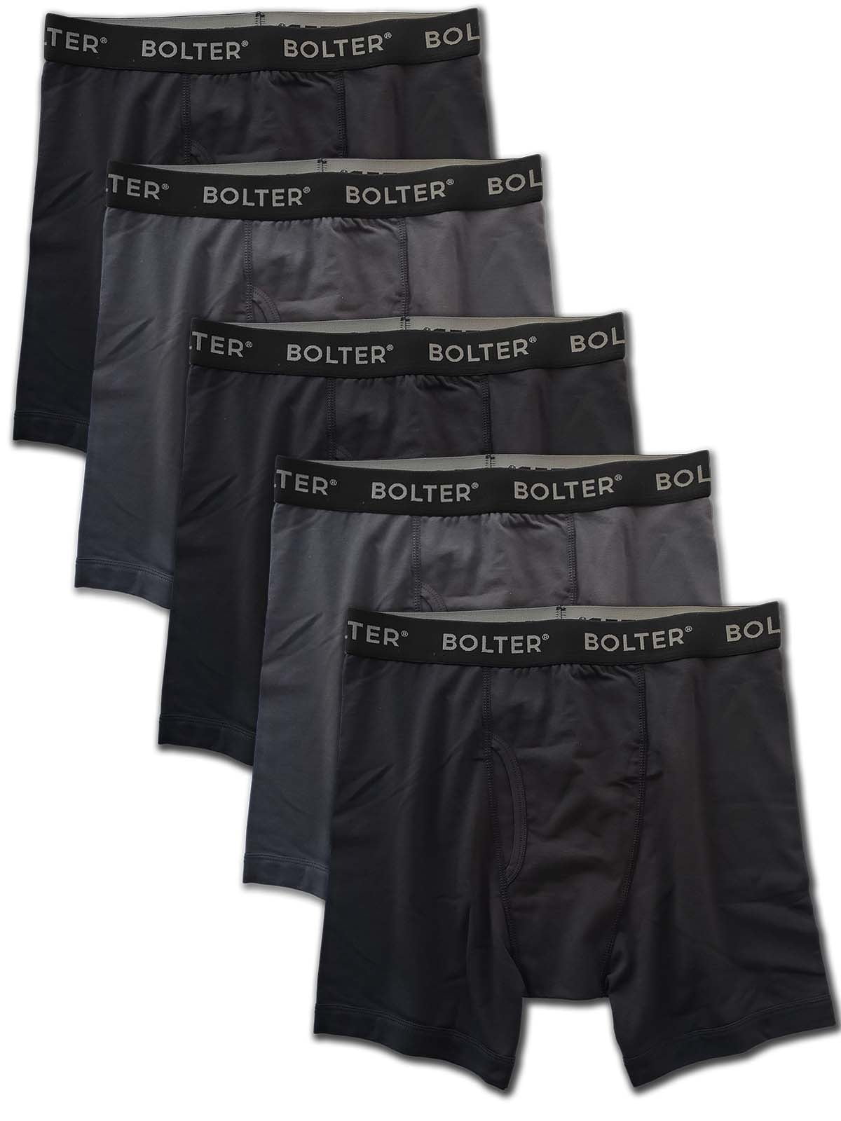 Bolter Men's 5-Pack Boxer Briefs Cotton Spandex Stretch (XX-Large ...