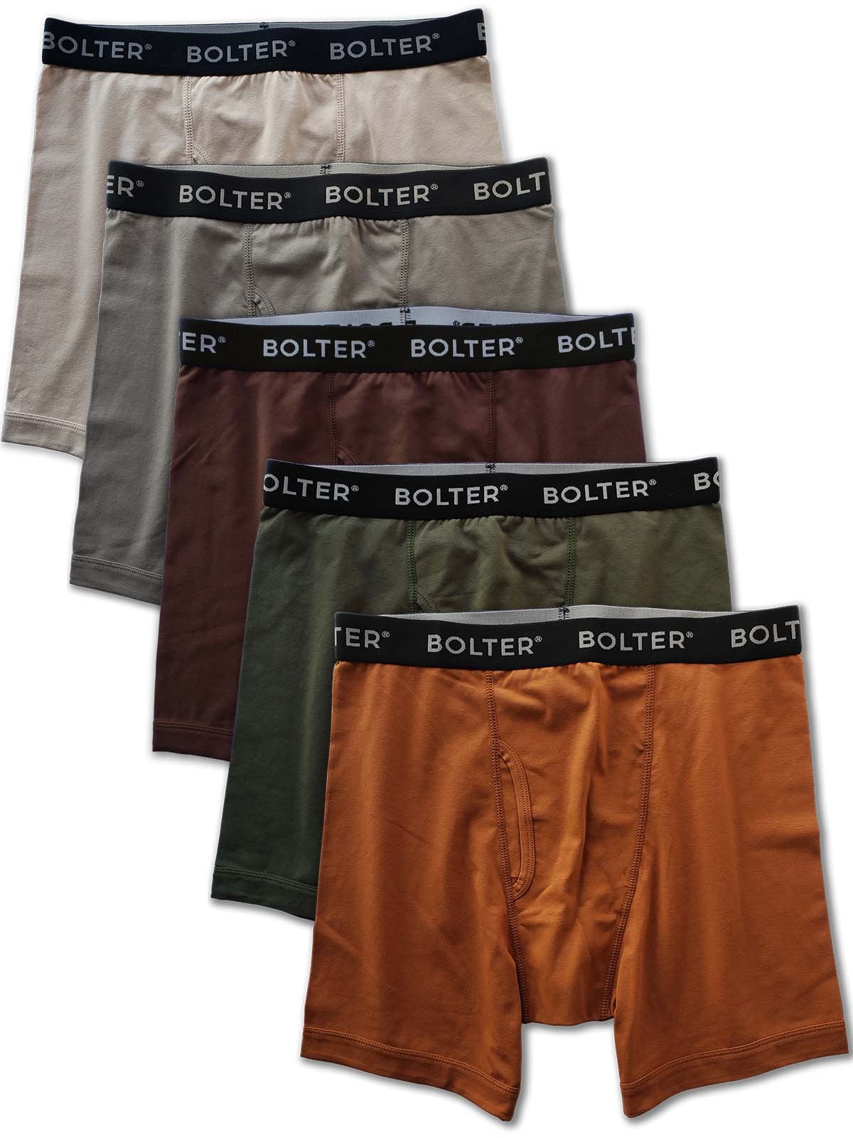 Bolter Men's 5-Pack Boxer Briefs Cotton Spandex Stretch - Walmart.com