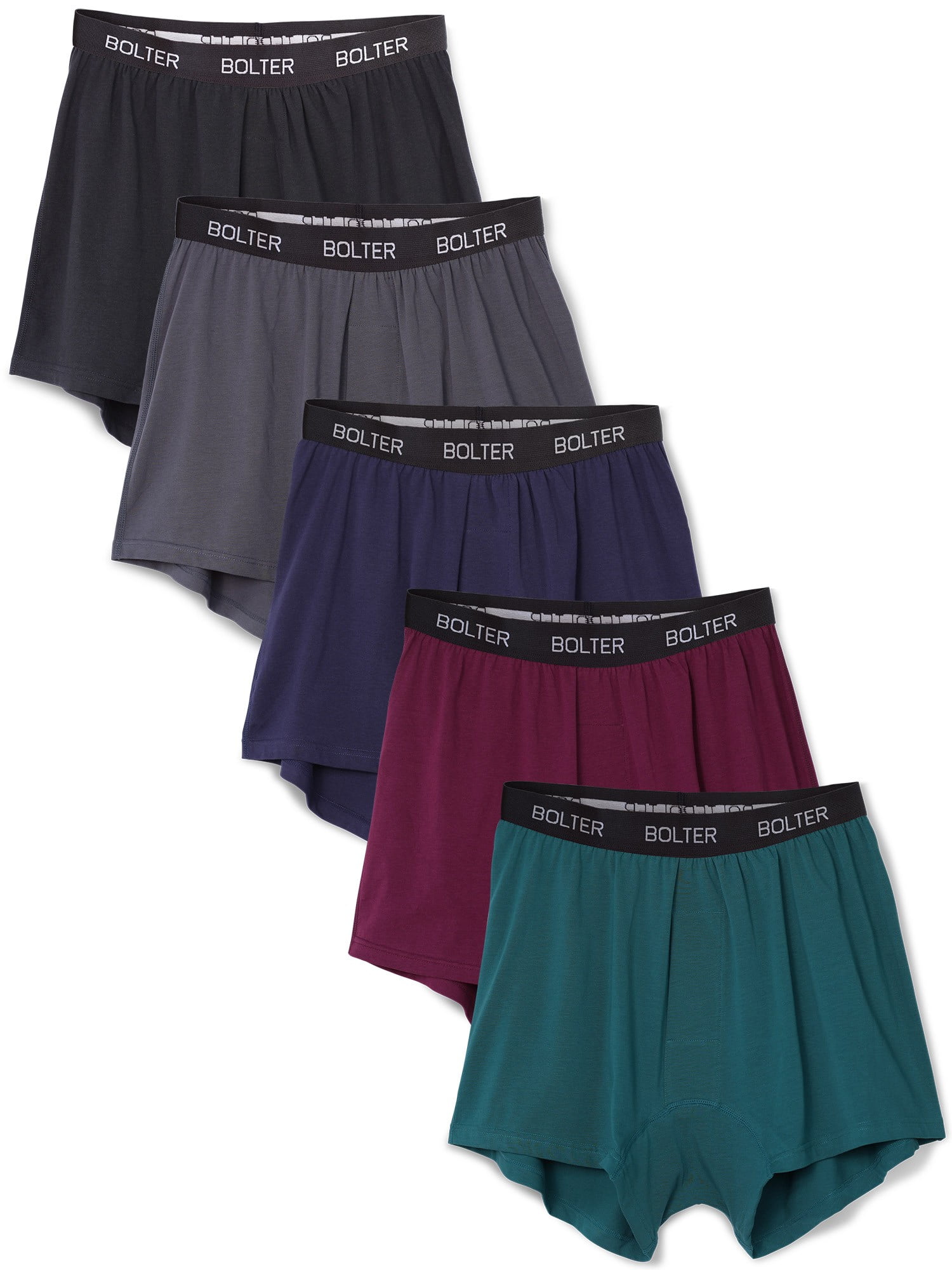 Bolter Men's 5-Pack Cotton Stretch Boxers Shorts - Walmart.com