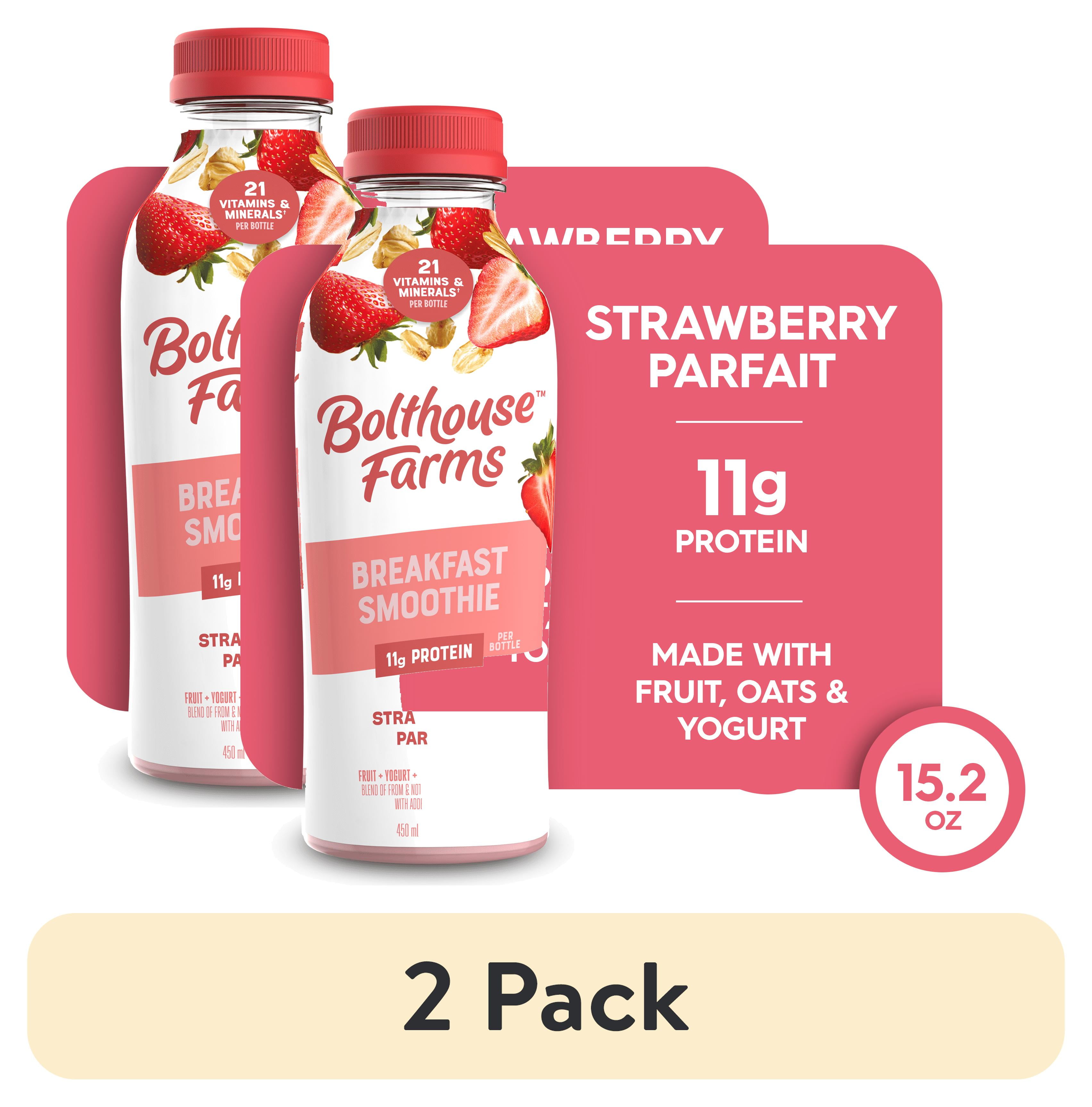(2 pack) Bolthouse Farms Fruit Smoothie, Strawberry Parfait, 15.2 fl ...