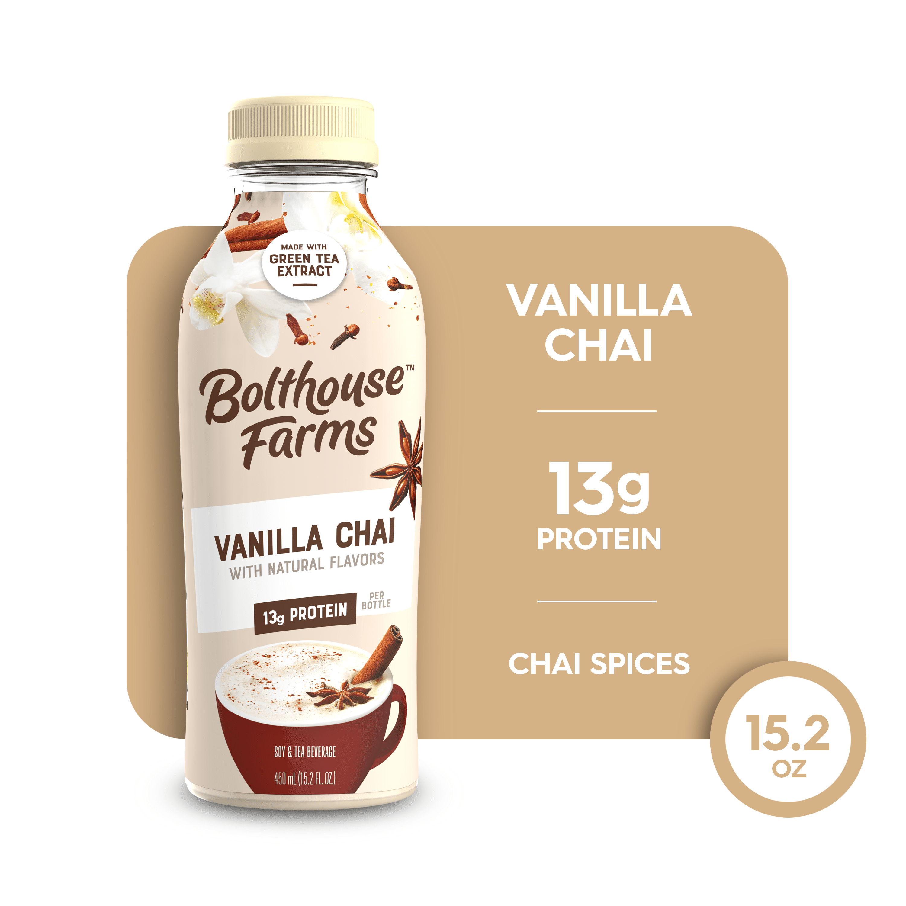 Bolthouse Farms Vanilla Chai Tea Drink 15.2oz with 12g Protein, Dairy ...