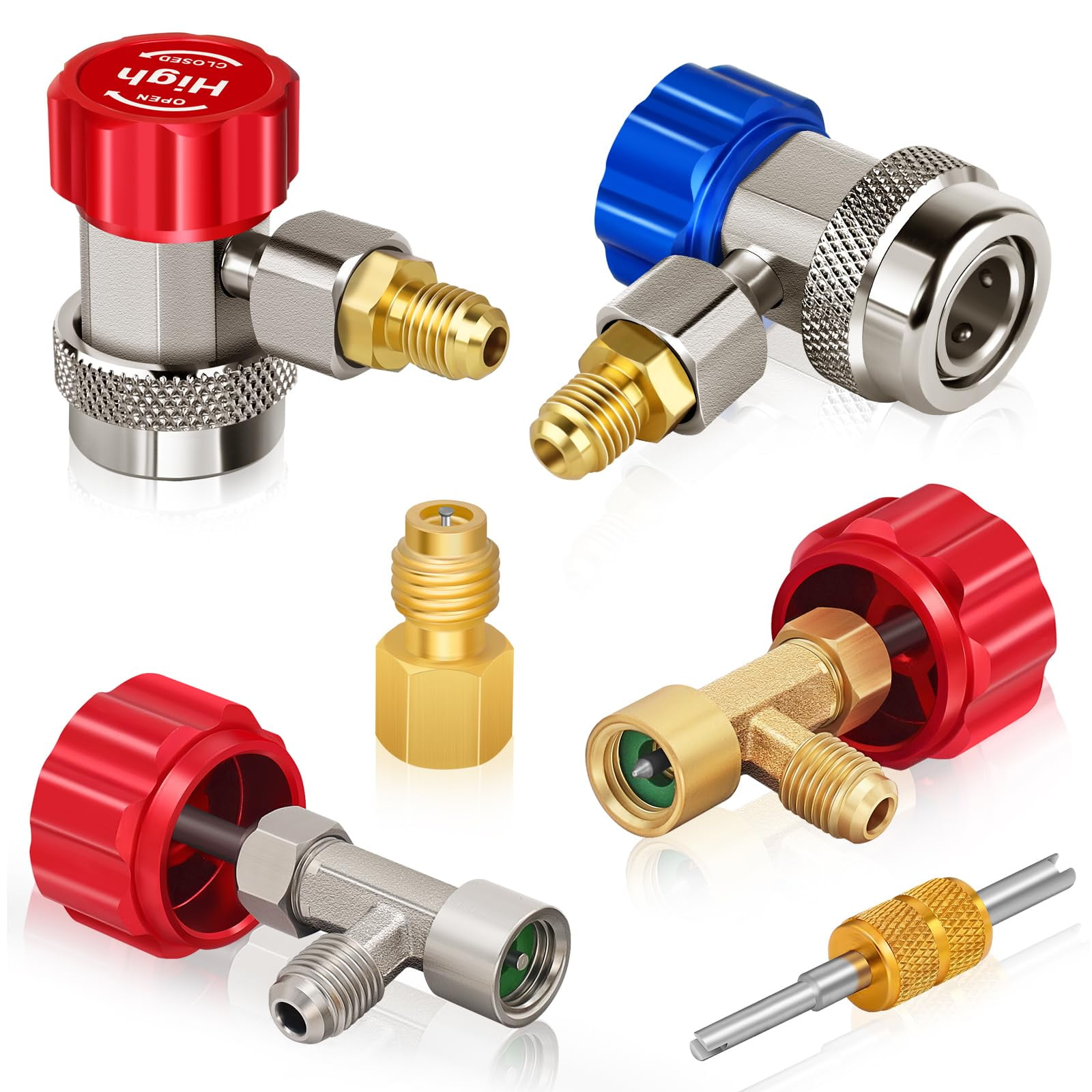 Boltigen AC Car R134a Adapter Kit, R134a Refrigerant Hose Conversion ...