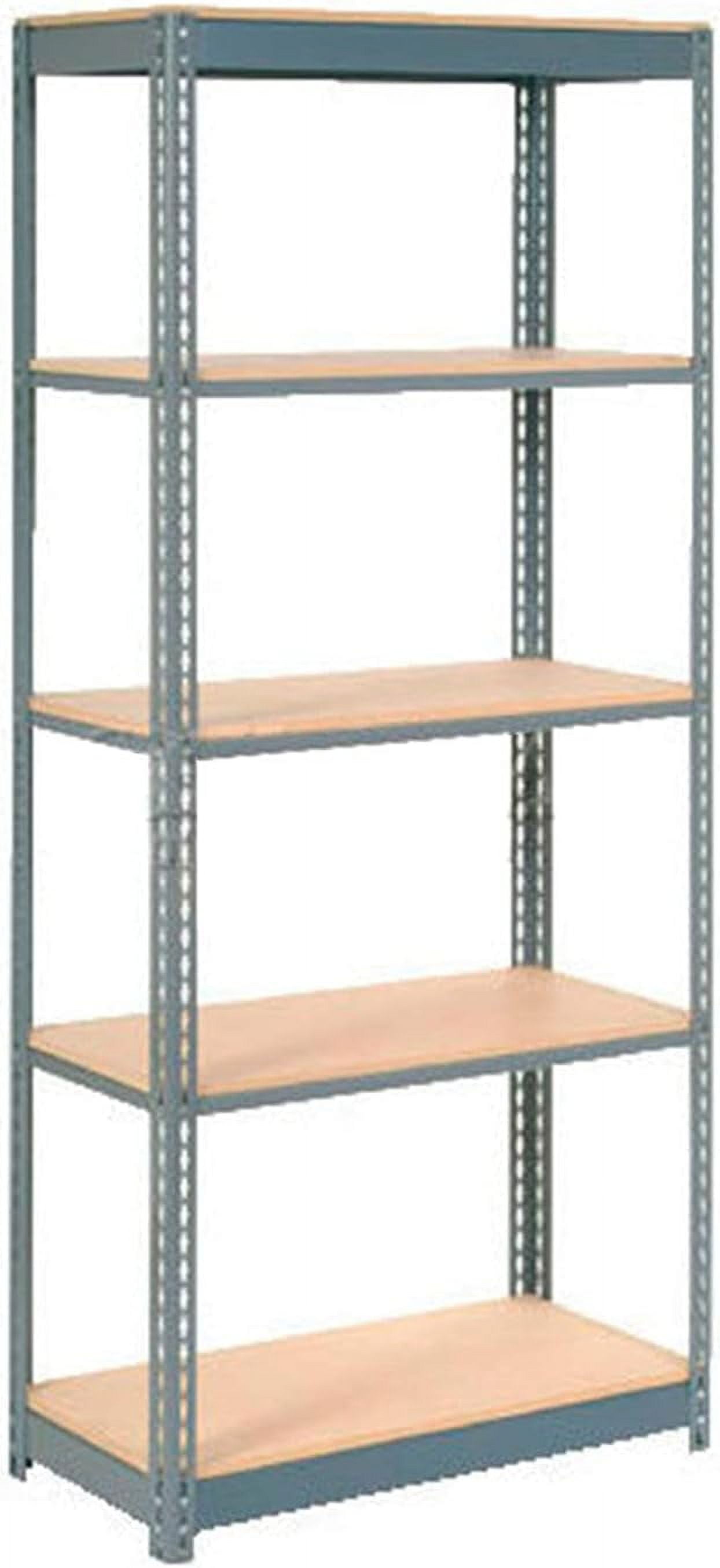 Boltless Heavy Duty Shelving 36"W x 24"D x 84"H, 5 Shelves, Wood Deck ...
