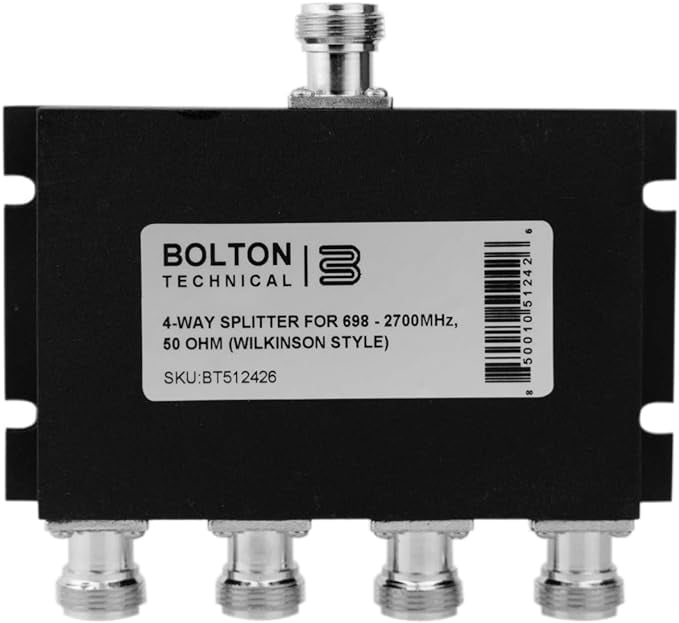 Bolton 4-Way Splitter for 698-2700 MHz Wilkinson Style 50 Ohm - Walmart.com