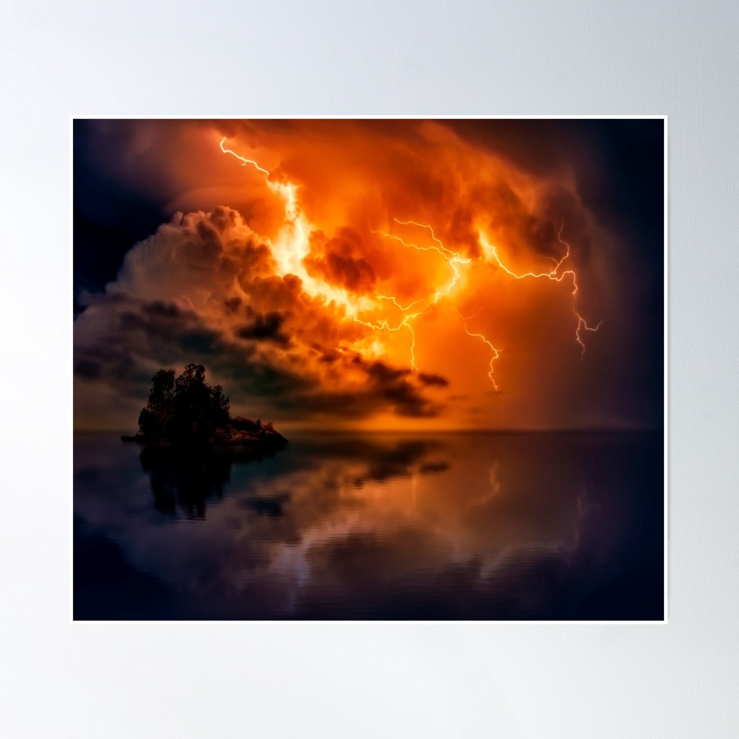 Bolts Of Lightning Poster Wall Art, Modern Wall Decor, 8x12 UNFRAMED ...