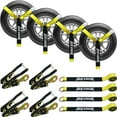 Bolvixor 4 Pack Car Tie Down Straps for Trailers - 2" x 96" - 9900LBS Break Strength - Tire ...