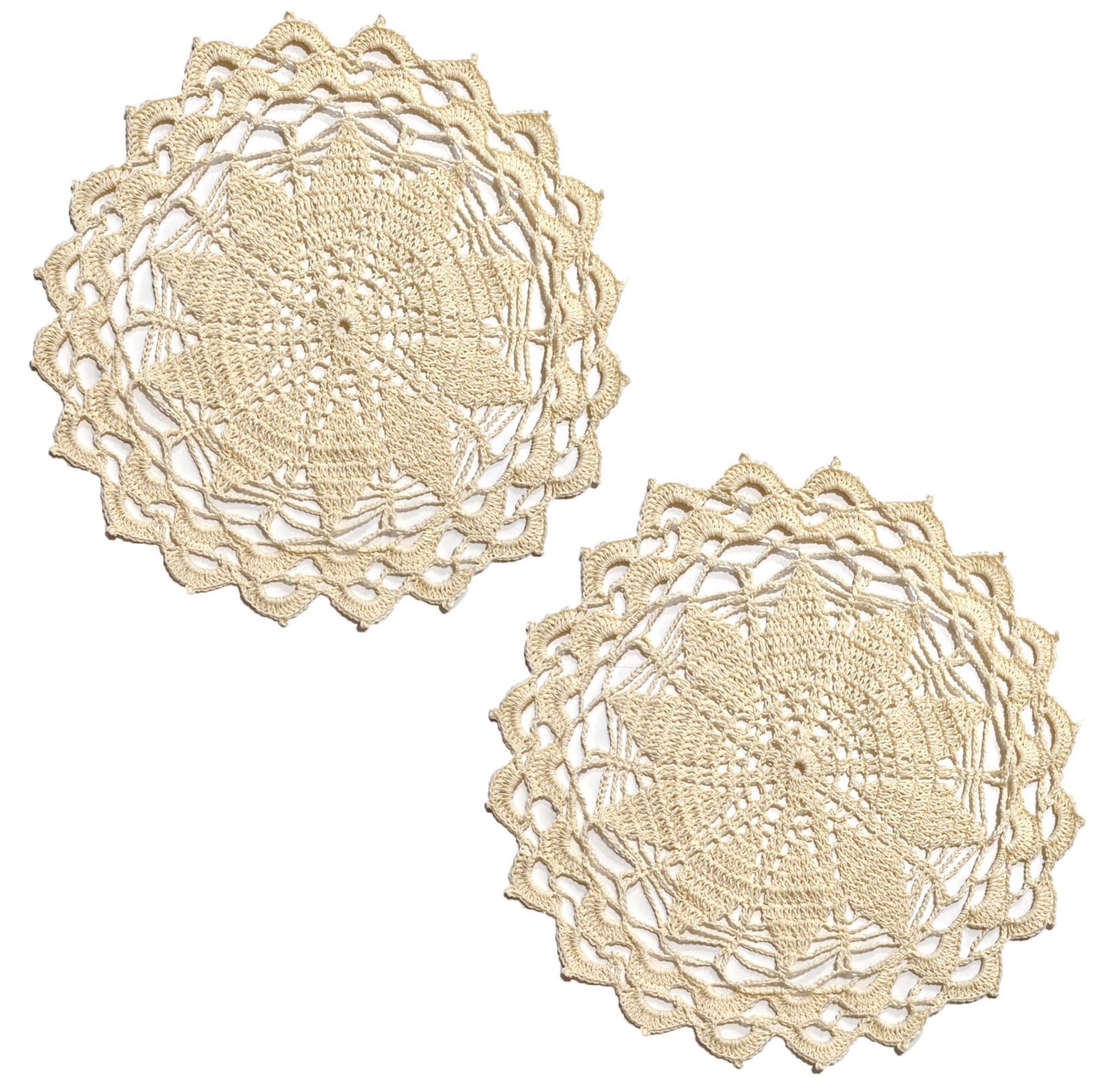 BomHCS 12 Inch Lace Crochet Doilies Table Placemat Washable Kitchen ...