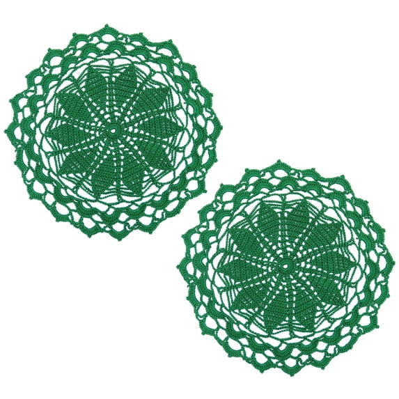 BomHCS 12 Inch Lace Crochet Doilies Table Placemat Washable Kitchen ...