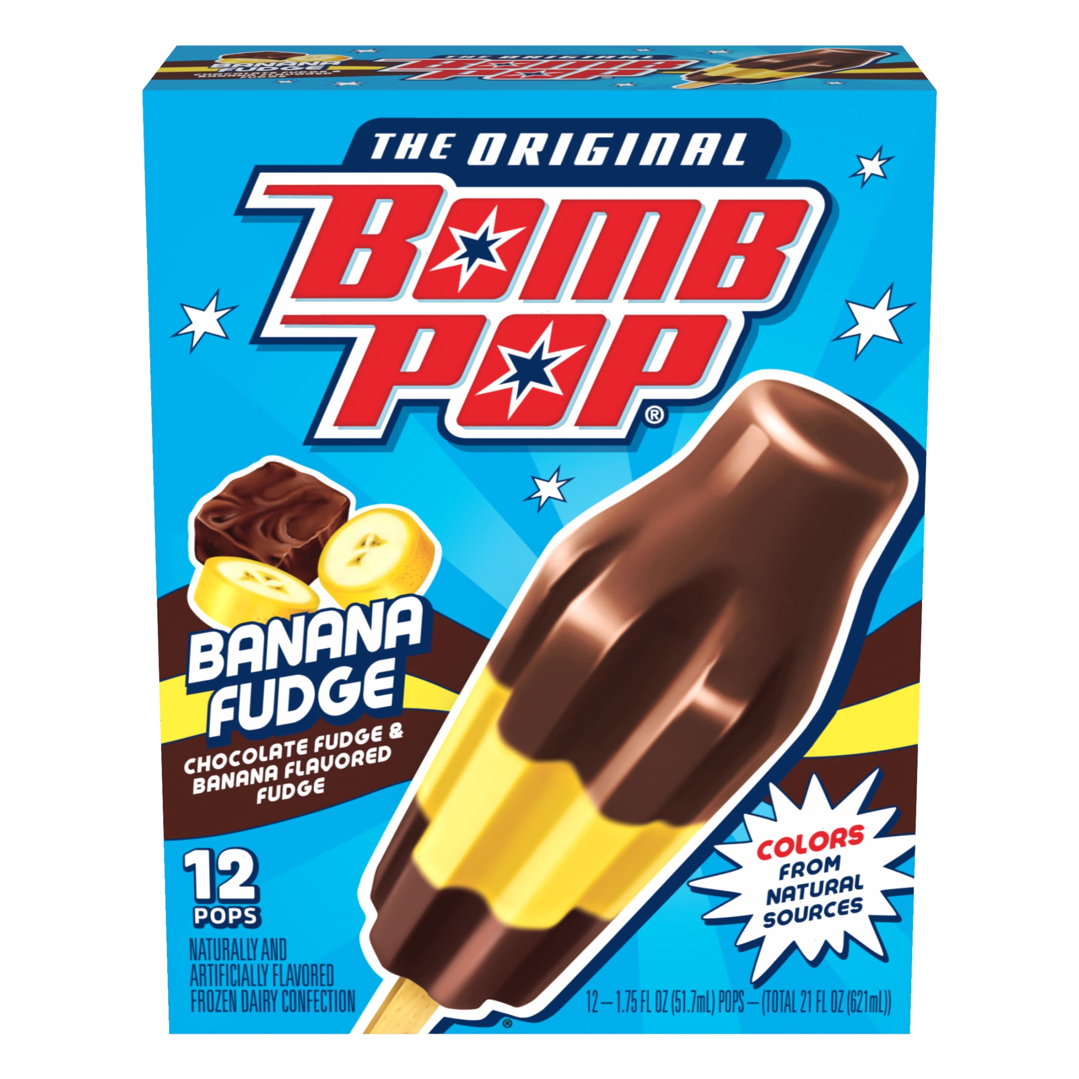 Bomb Pop Banana Fudge Ice Pops, Office Treat, 12 Pack - Walmart ...