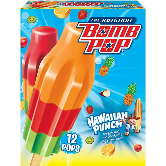 Bomb Pop Hawaiian Punch Ice Pops, 12 Pack - Walmart.com