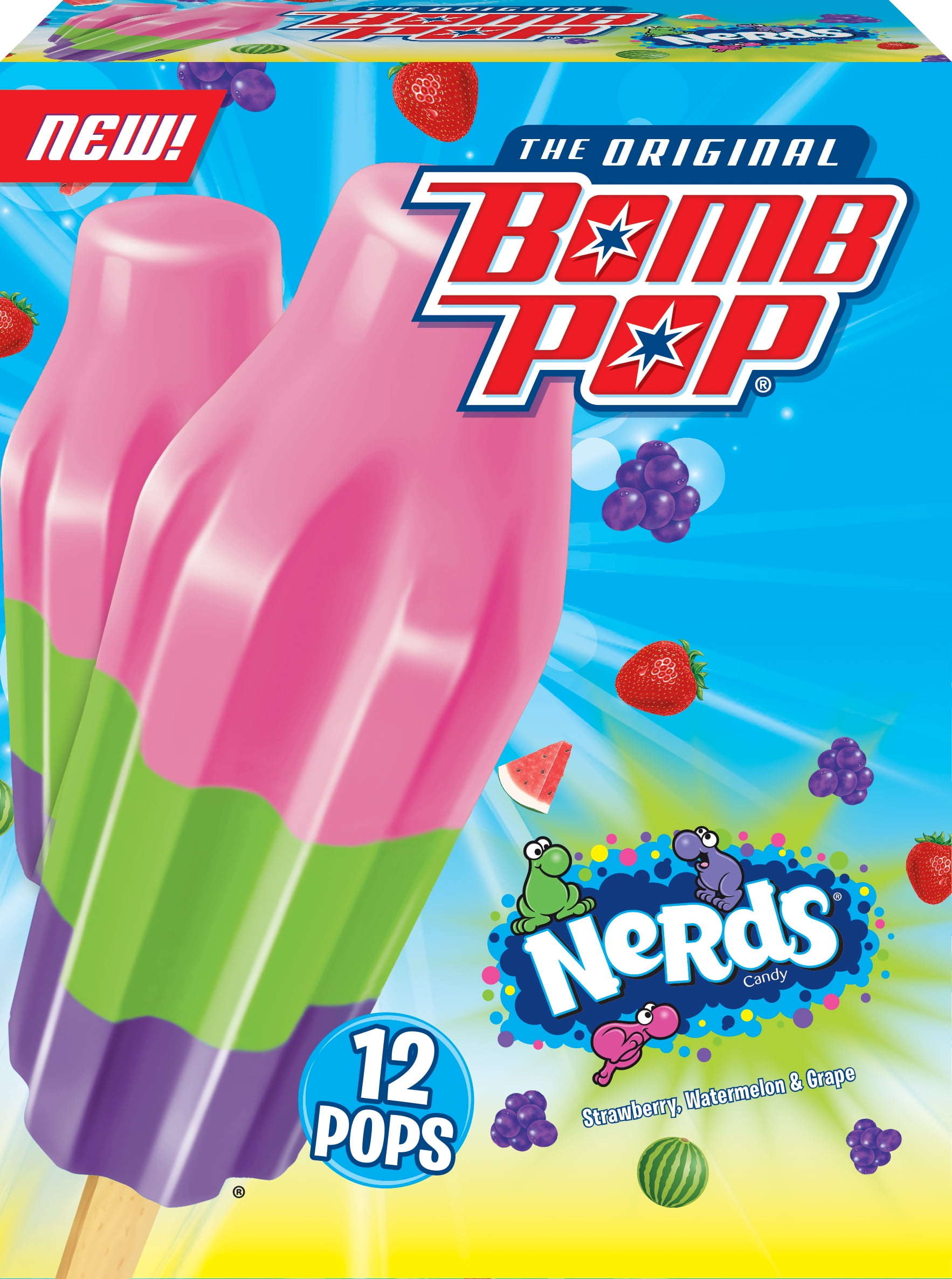 Bomb Pop NERDS Ice Pop, 12 Pack - Walmart.com