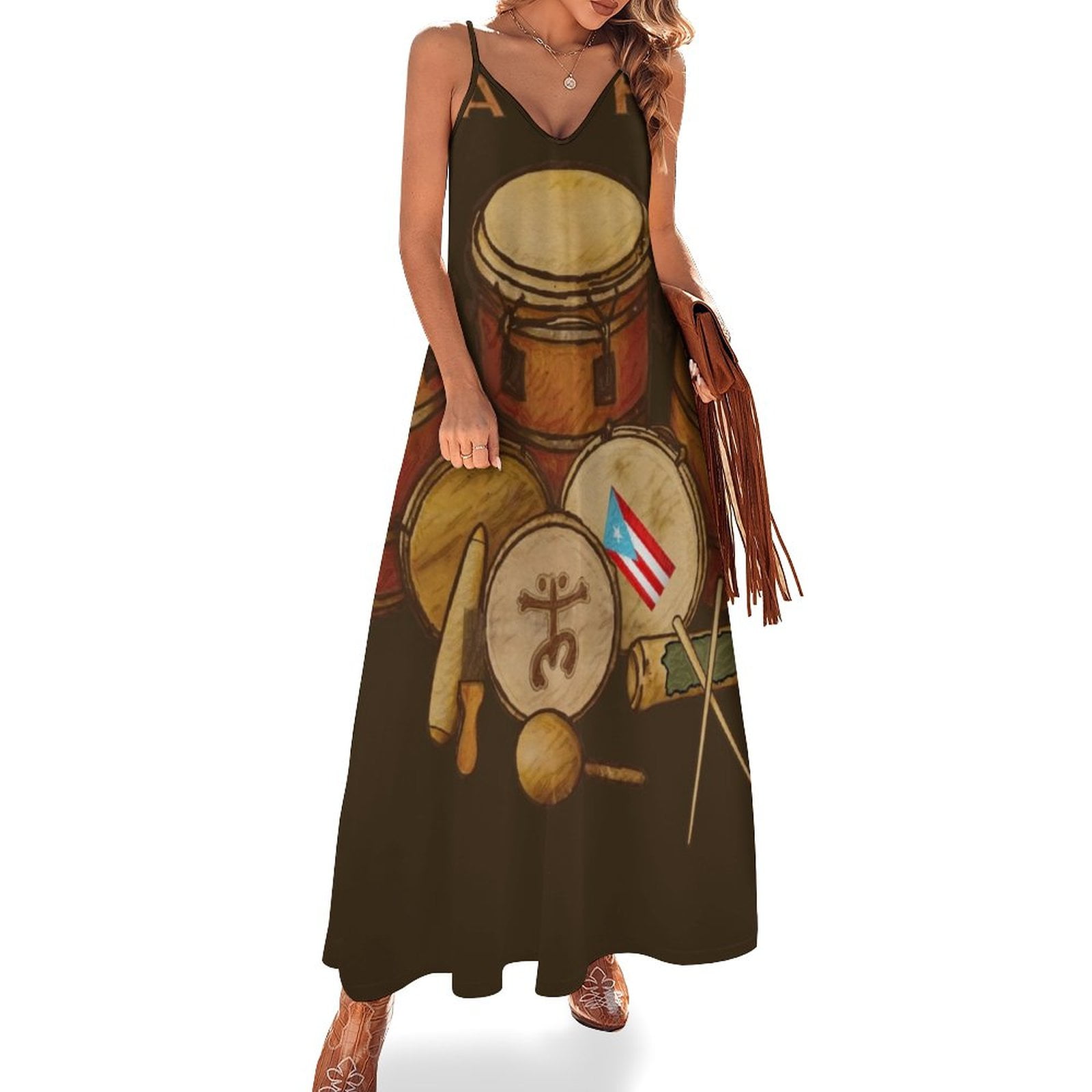 Bomba y Plena Puerto Rico Sleeveless Dress womans clothing Woman's ...