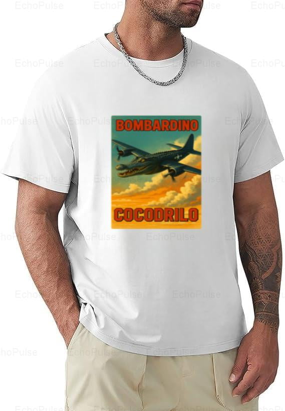 Bombardino Cocodrilo Vintage Italian Brainrot Funny Viral Meme Unisex T ...