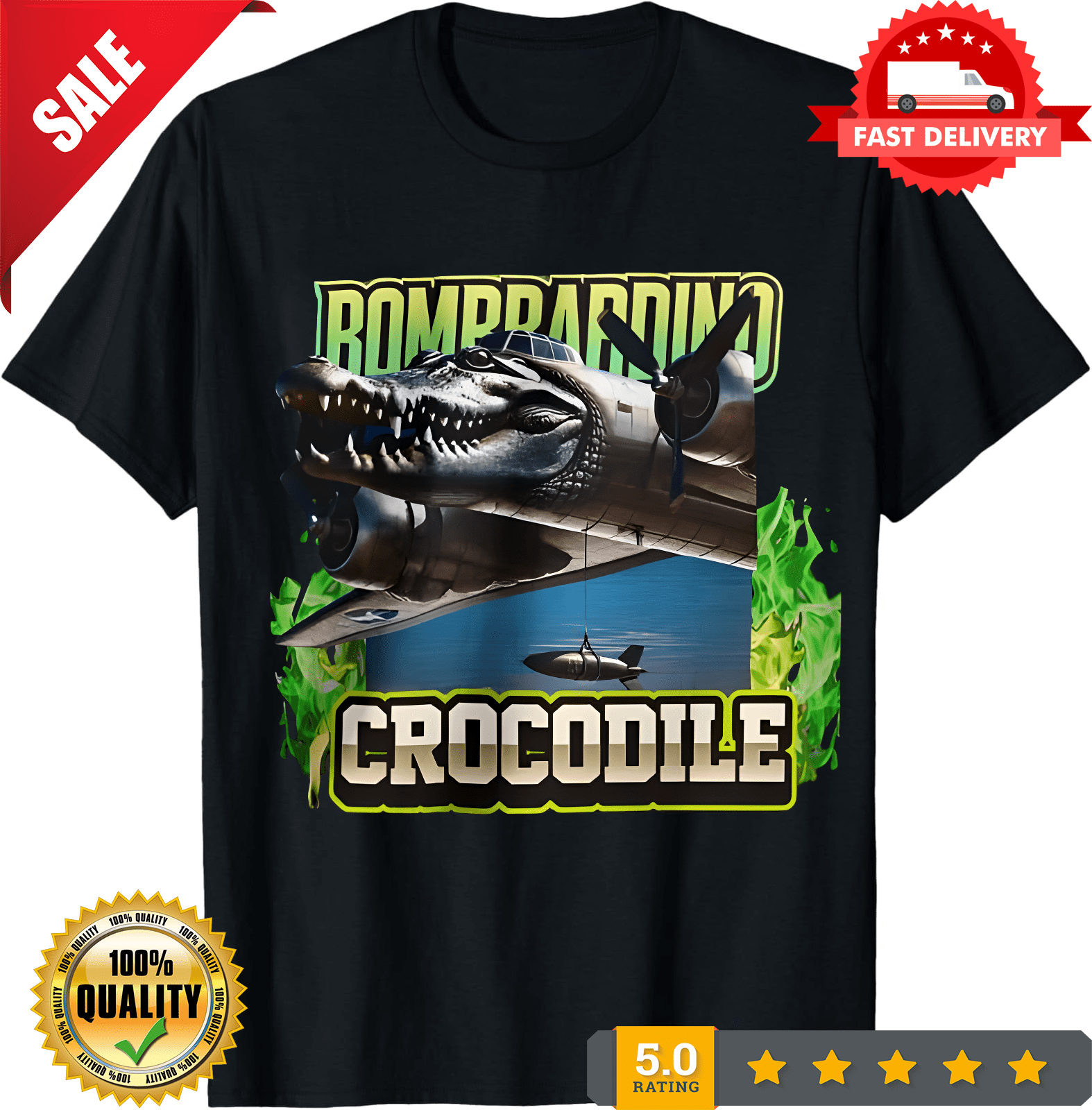 Bombardino Crocodilo Funny Brain Rot T-shirt, Bootleg Rap Tee, Meme ...