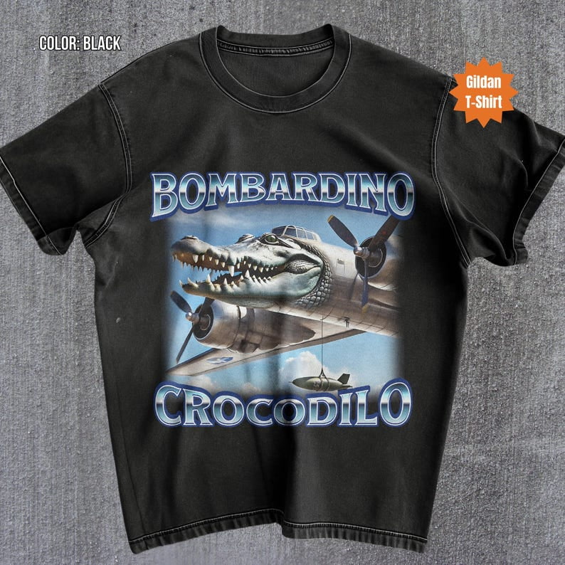 Bombardino Crocodilo Funny T-shirt, Funny Tee, Meme Shirt, Funny Clothes, Italian Meme ...