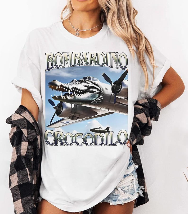 Bombardino Crocodilo Funny T-shirt, Meme Shirt, Funny Clothes, Italian ...