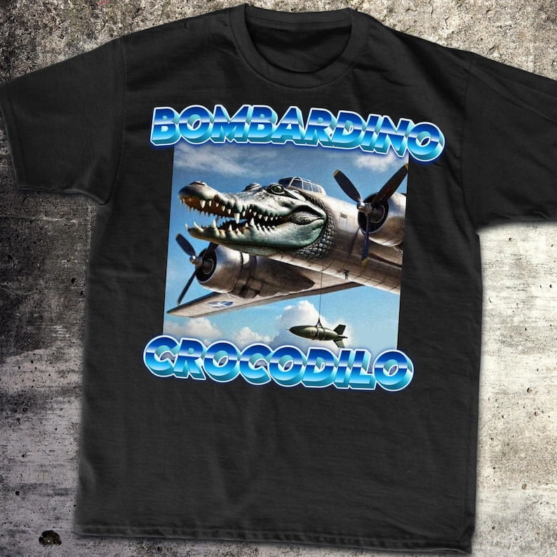Bombardino Crocodilo Gator Italian Meme T-Shirts, John Pork, Marvin ...
