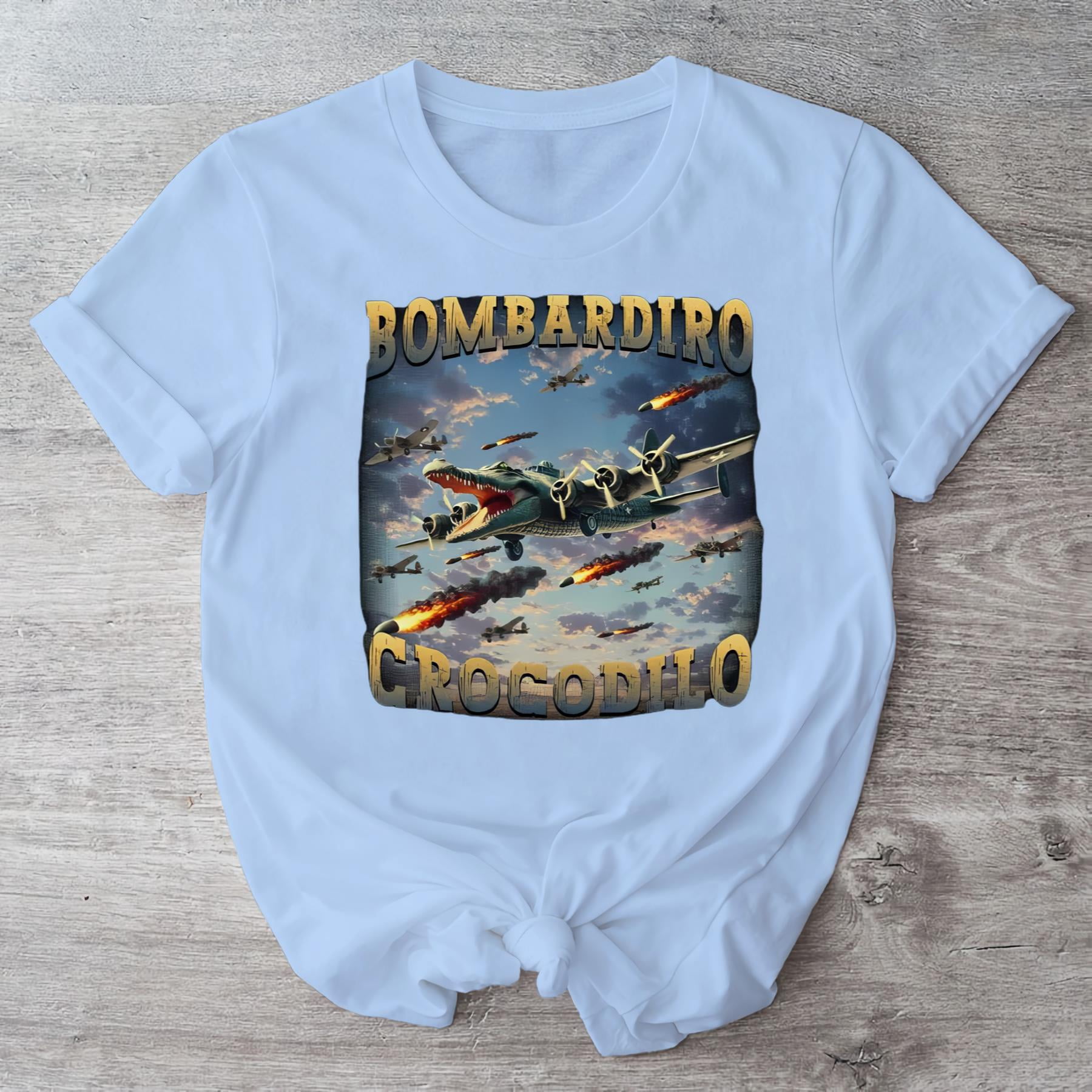 Bombardiro Crocodilo Funny Cat Meme Shirt, Gift for Women and Men, Size ...