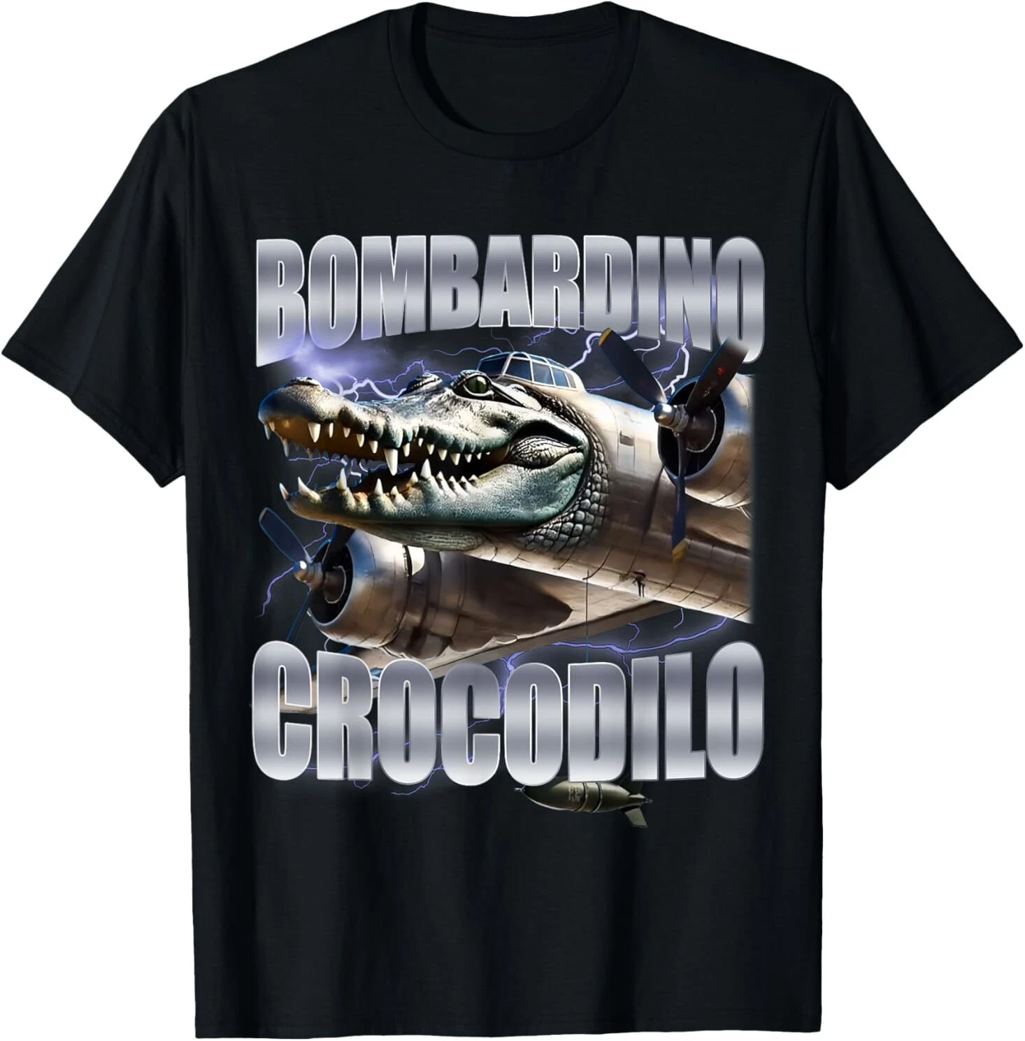 Bombardiro Crocodilo - Italian Brainrot Meme T-Shirt S-3XL - Walmart.com