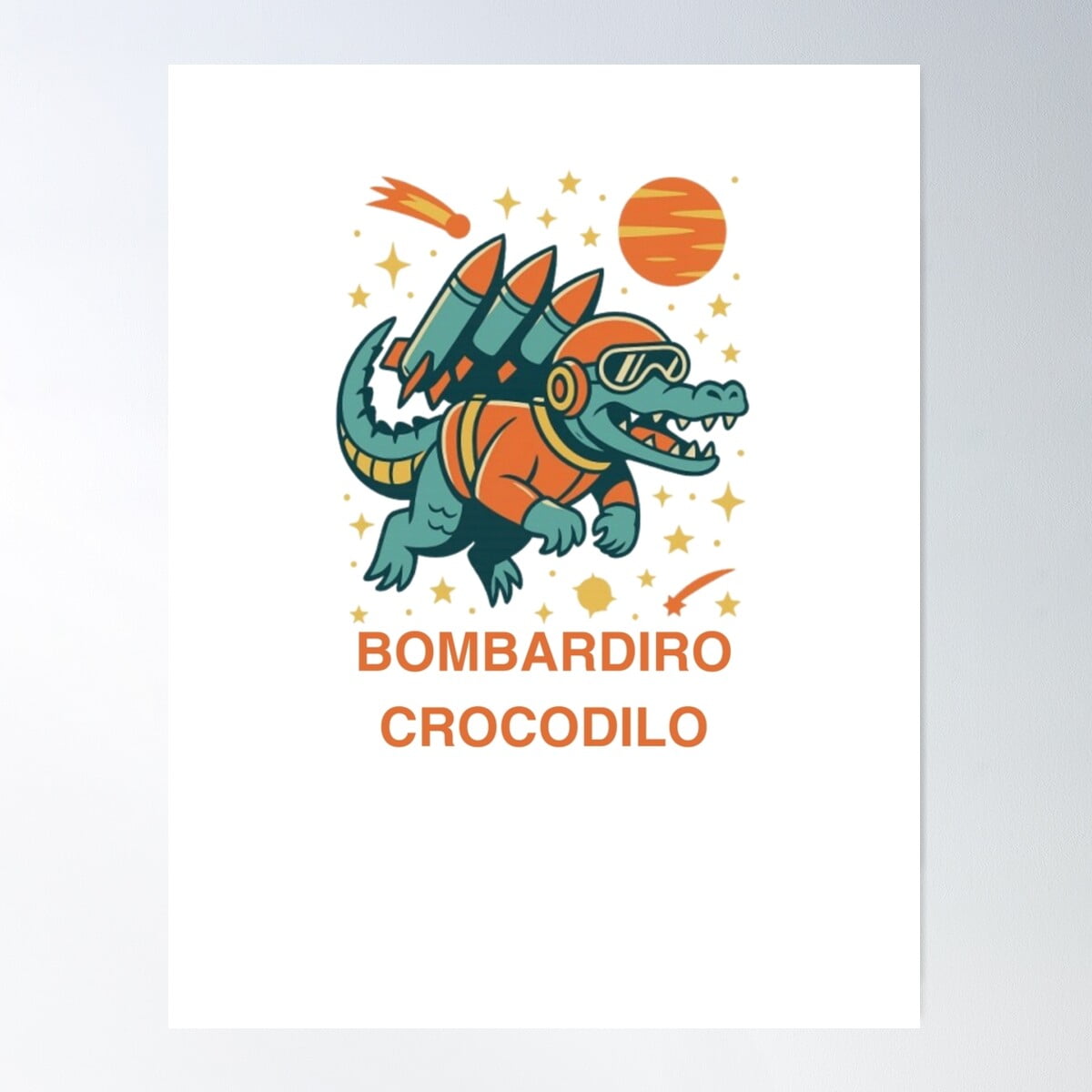 Bombardiro Crocodilo Poster Wall Art, Modern Wall Decor For Living Room ...