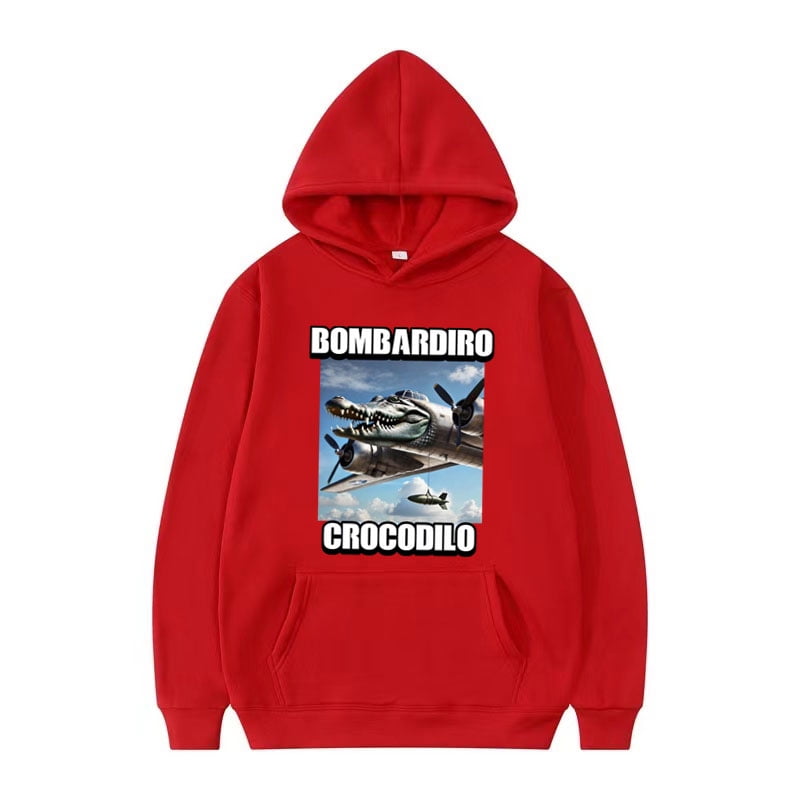 Bombardiro Crocodilo Unisex Funny Crocodile Meme Print Hip Hop Vintage ...