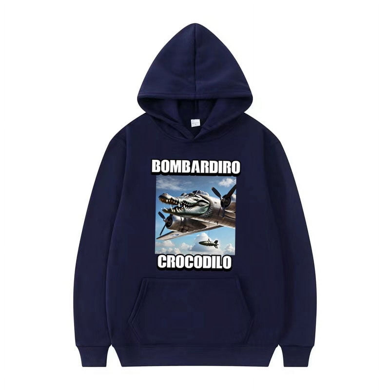 Bombardiro Crocodilo Unisex Funny Crocodile Meme Print Hip Hop Vintage ...